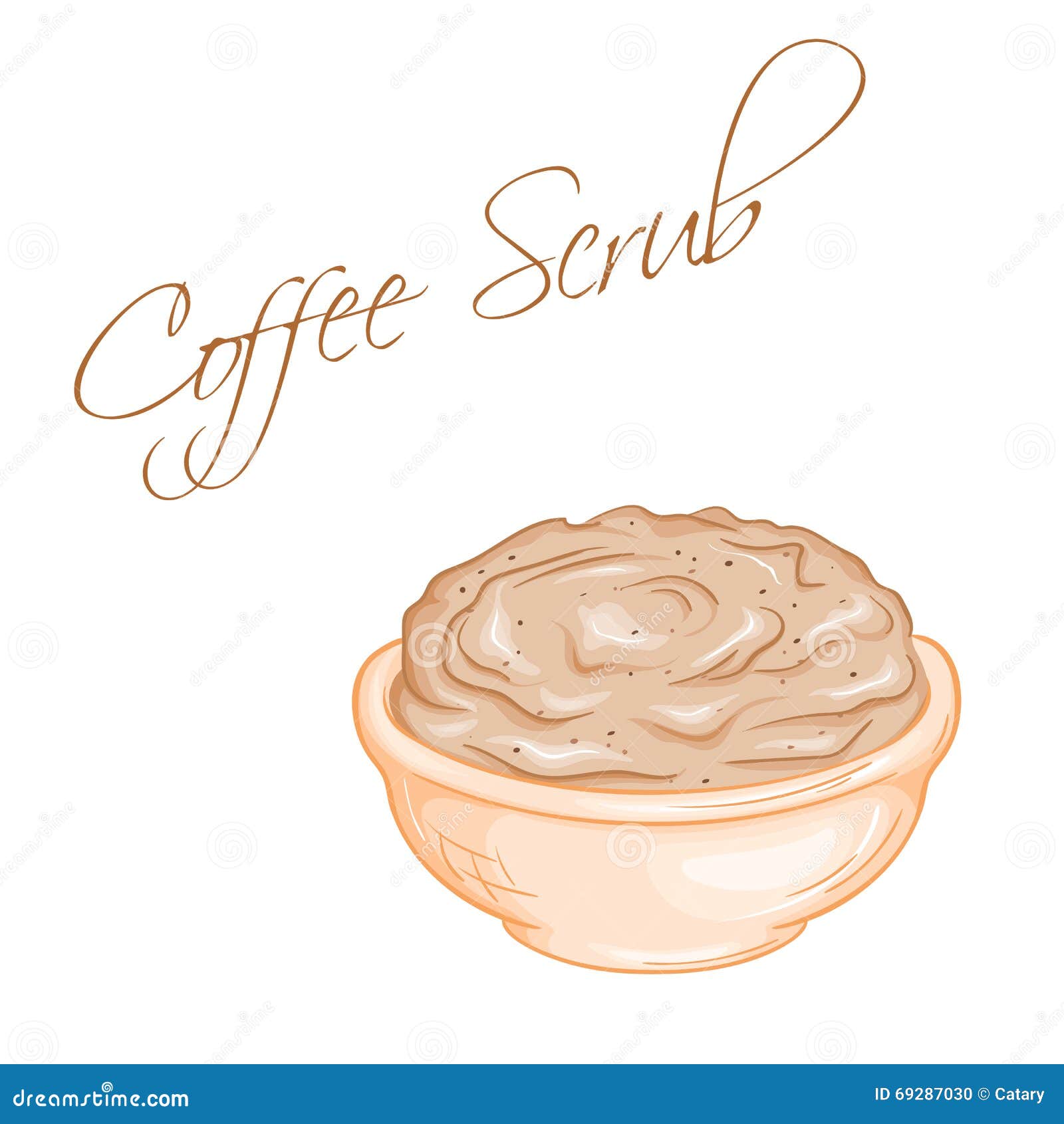 Vector Hand Drawn Illustration of Coffee Body Scrub Stock Vector ...