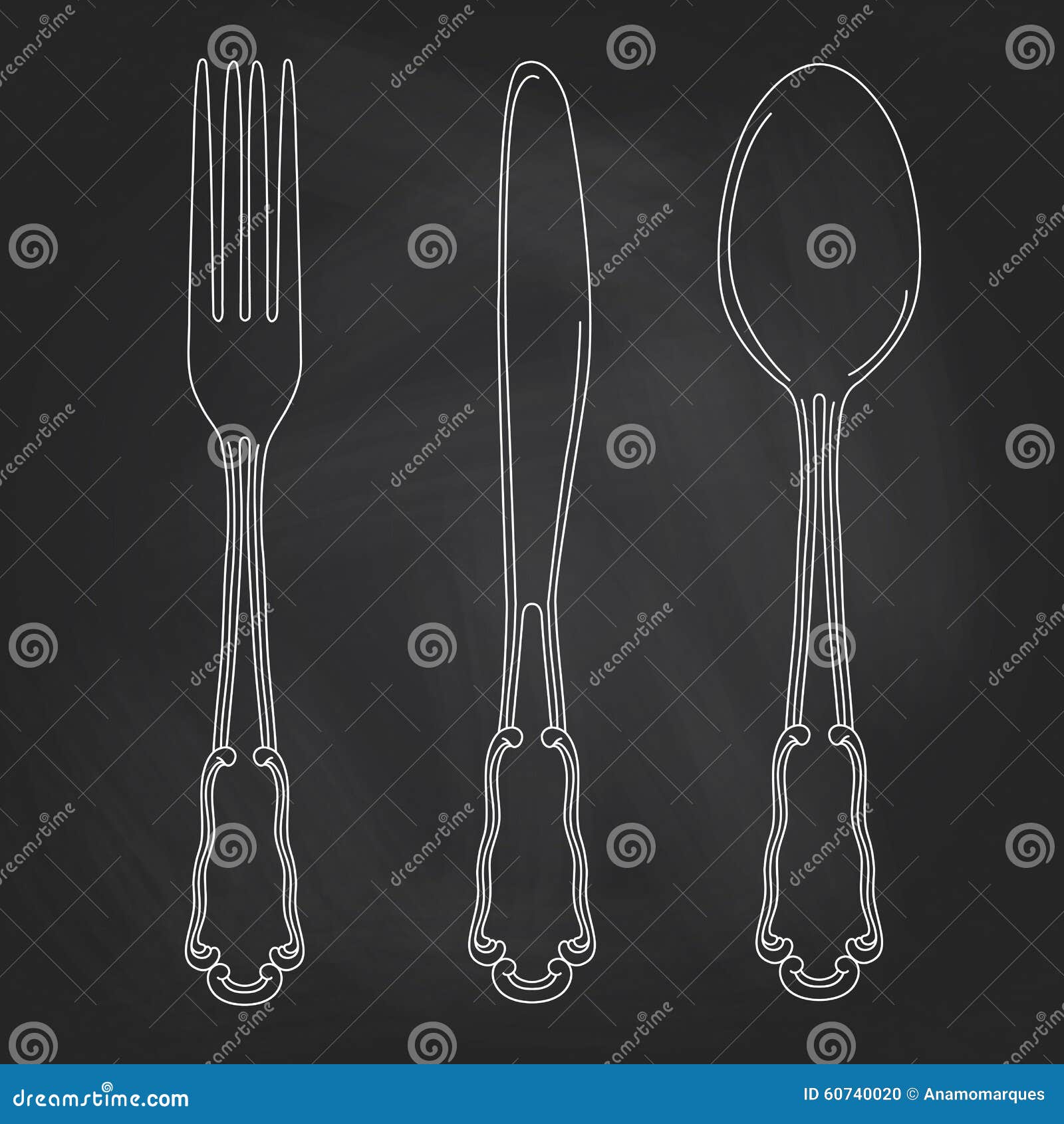 Vector Hand Drawn Illustration with Cutlery Set. Sketch. Vintage Stock ... Vector Hand Drawn Illustration with Cutlery Set. Sketch. Vintage Stock ...