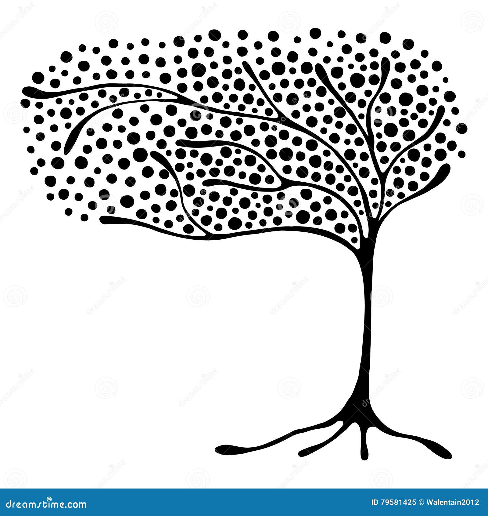 Vector Hand Drawn Illustration, Decorative Ornamental Stylized Tree ...