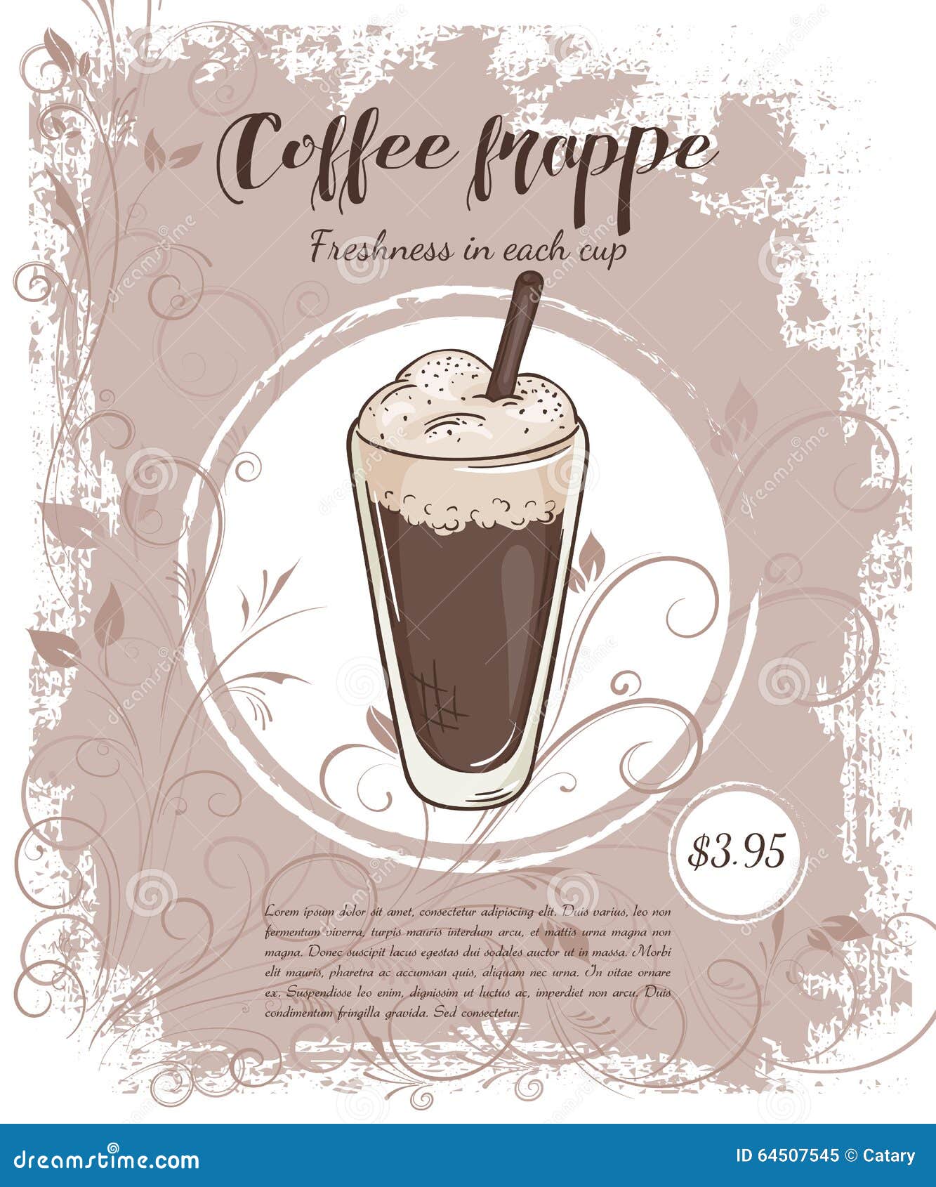 Coffee Frappe Logo. Types Of Coffee. Handwritten Lettering Design ...