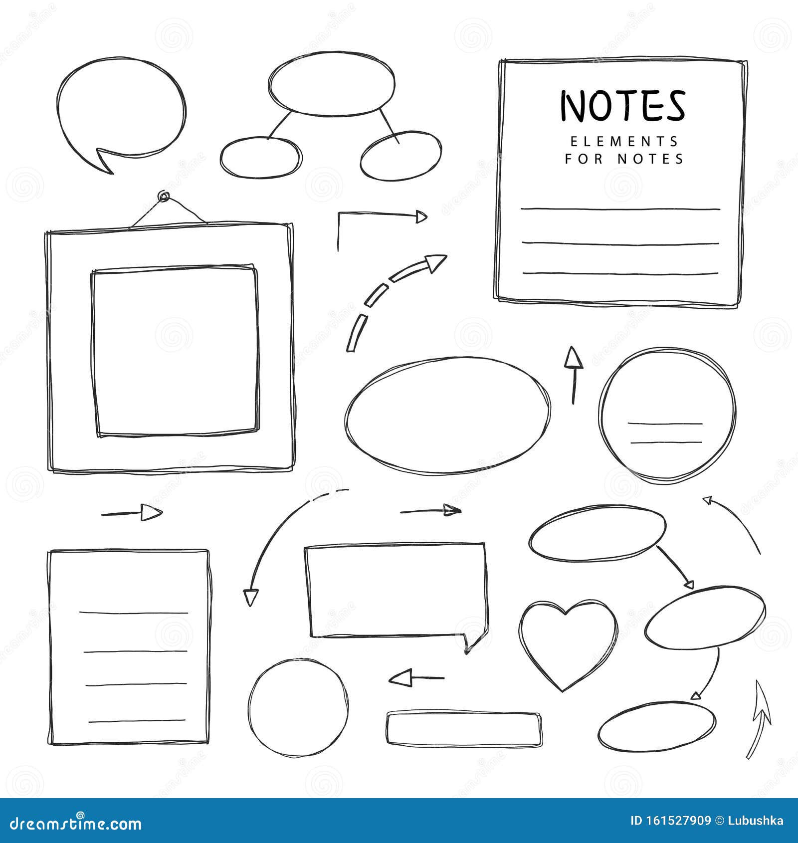 Vector hand drawn notes. stock vector. Illustration of business - 161527909