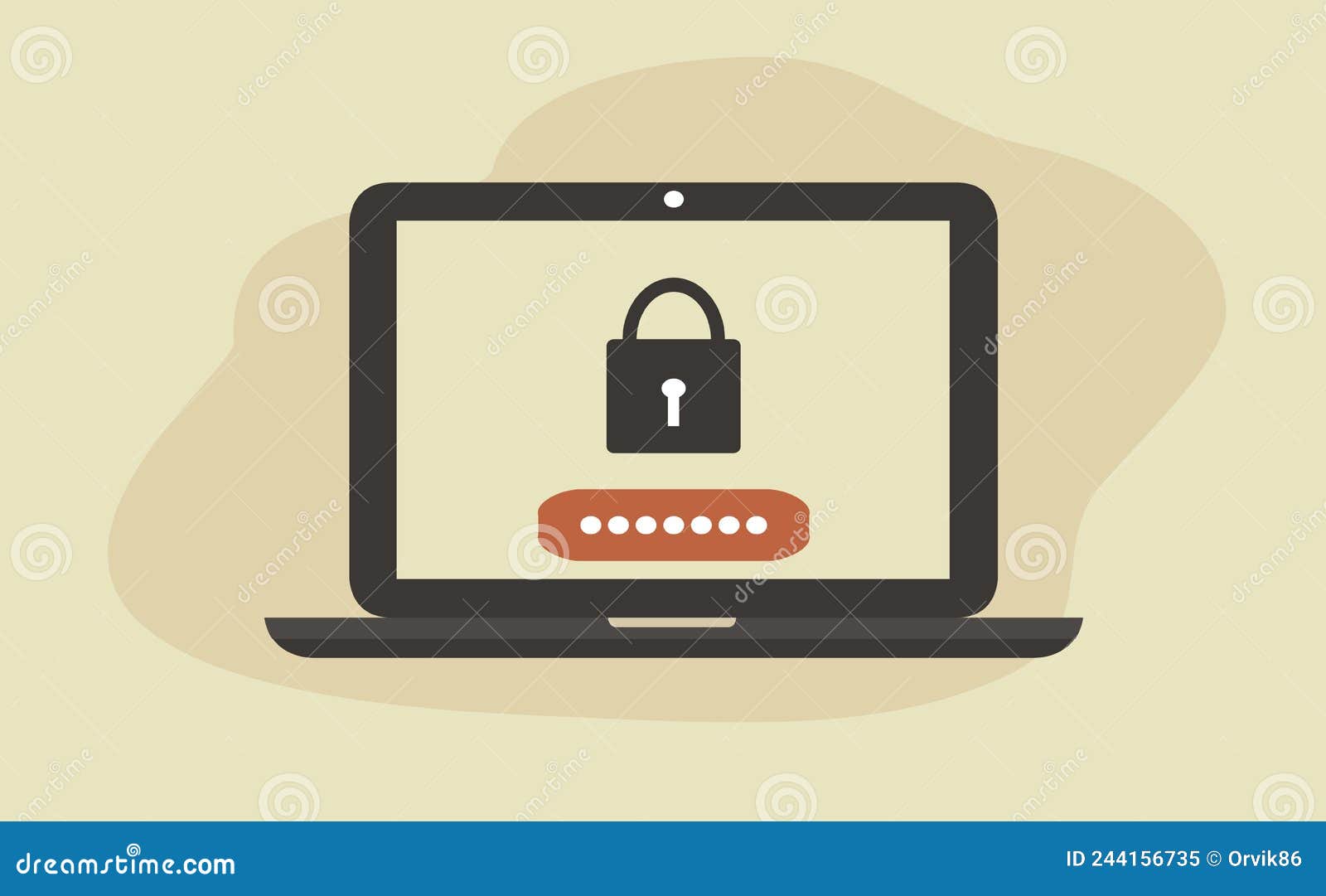 Vector Hand Drawn Illustration in Flat Style on the Theme of Cyber ...