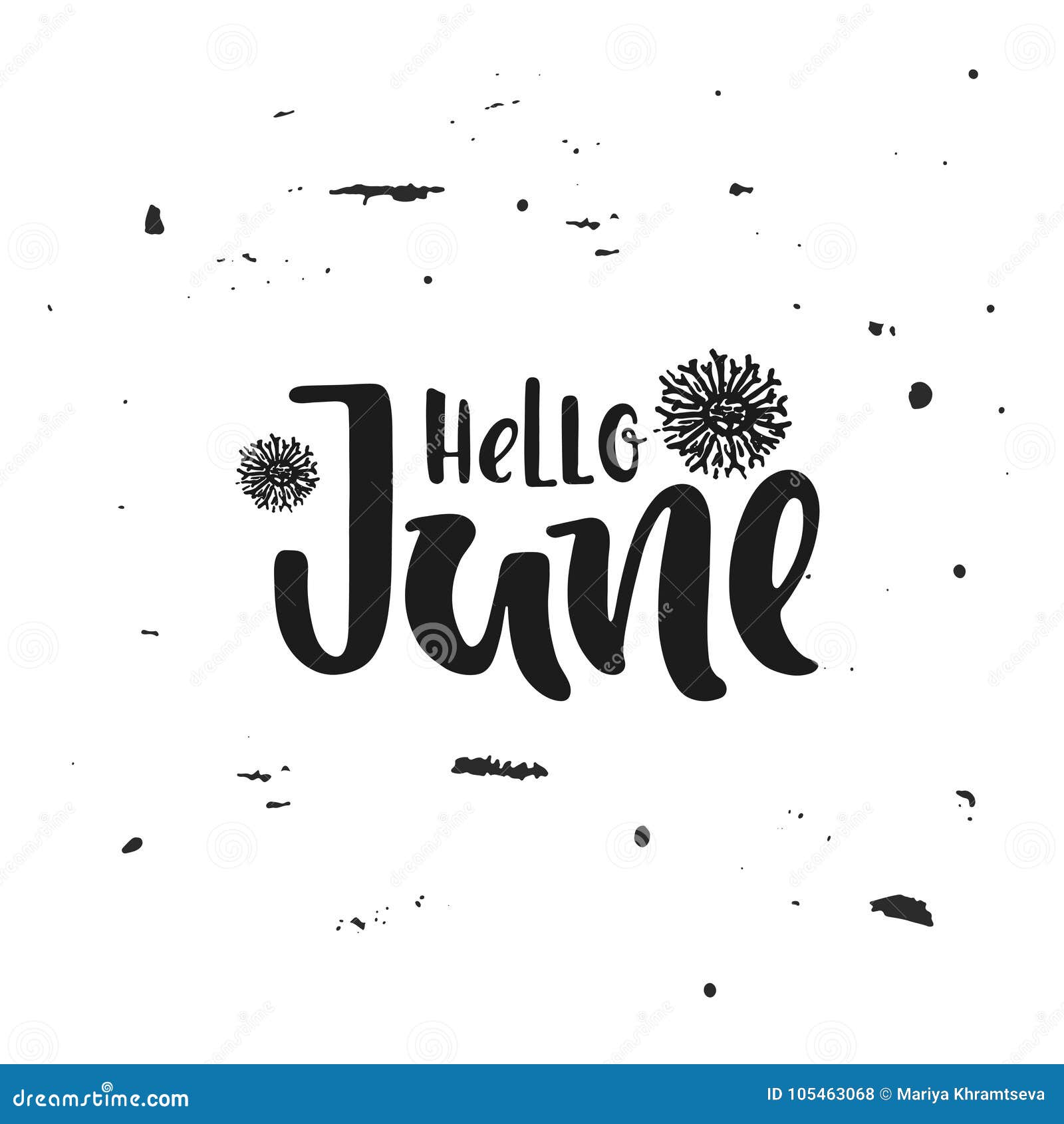 Vector hello june stock vector. Illustration of brush - 105463068