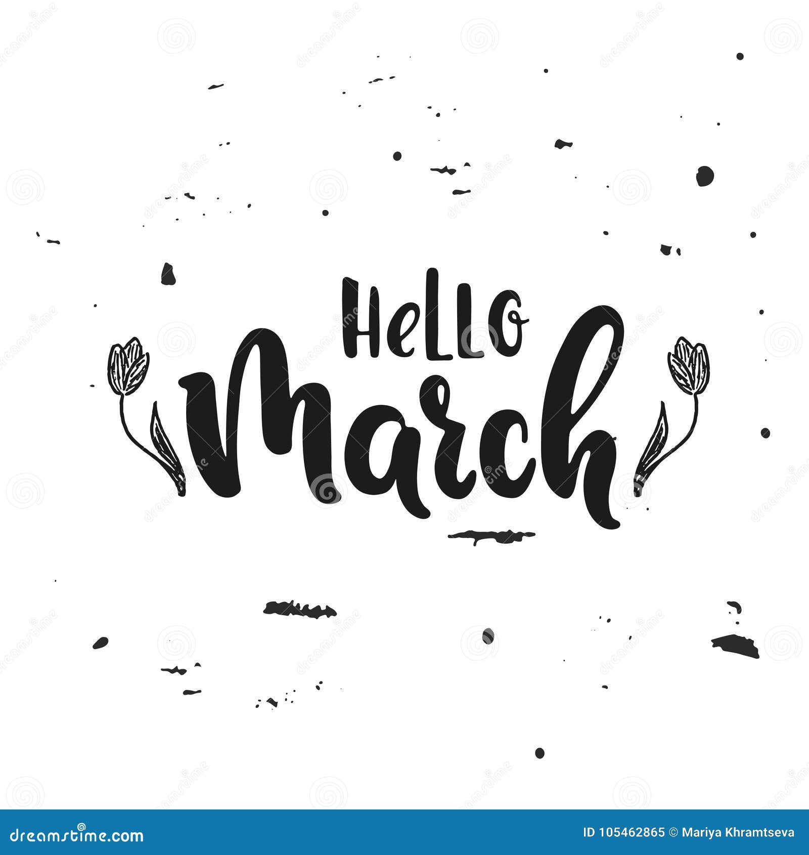 Vector hello march stock vector. Illustration of black - 105462865
