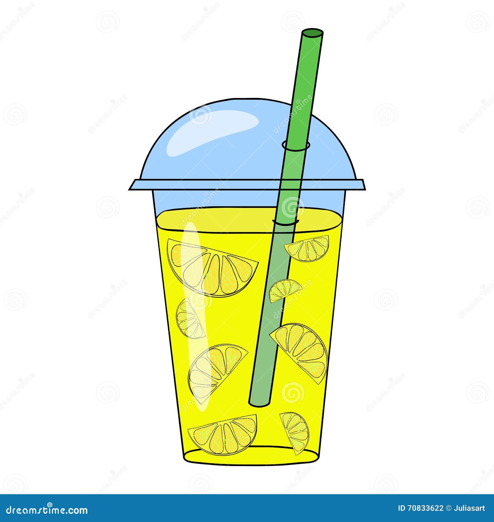 Vector Hand Drawn Illustration of Lemon, Lime Smoothie in a Glass Stock ...