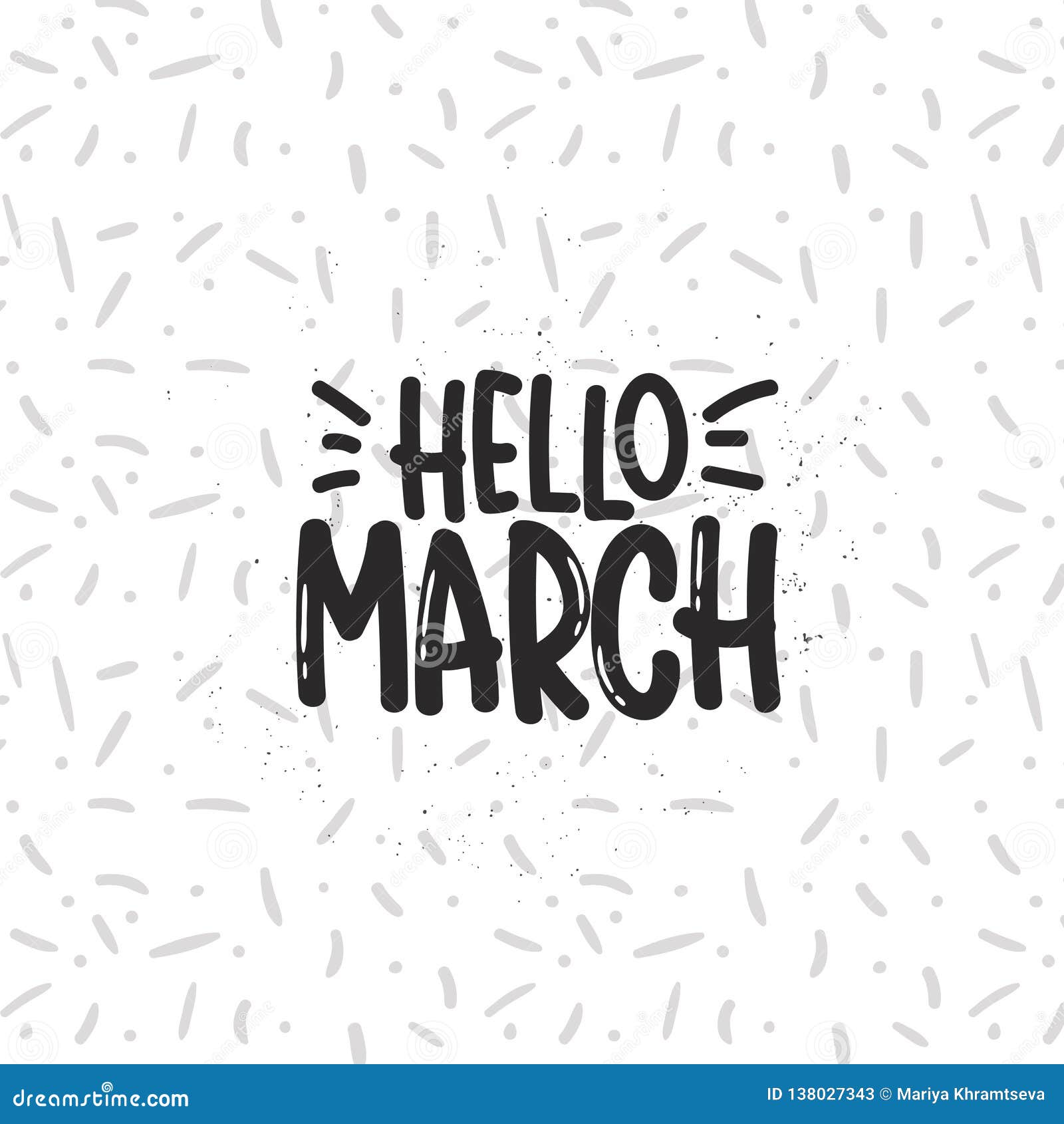 Hello march vector stock vector. Illustration of graphic - 138027343