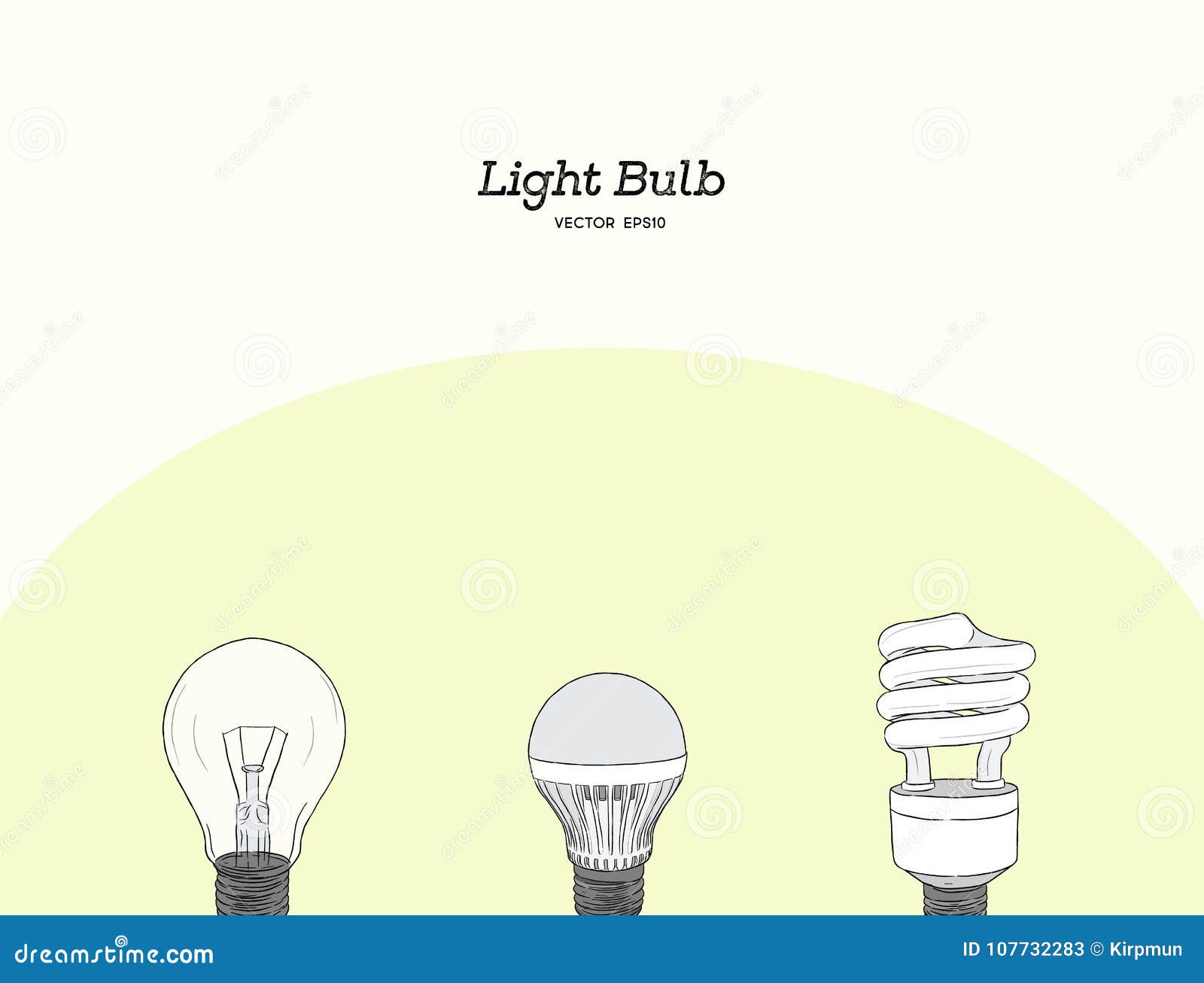 Vector Hand Drawn Illustration of the Light Bulb. Stock Vector ...