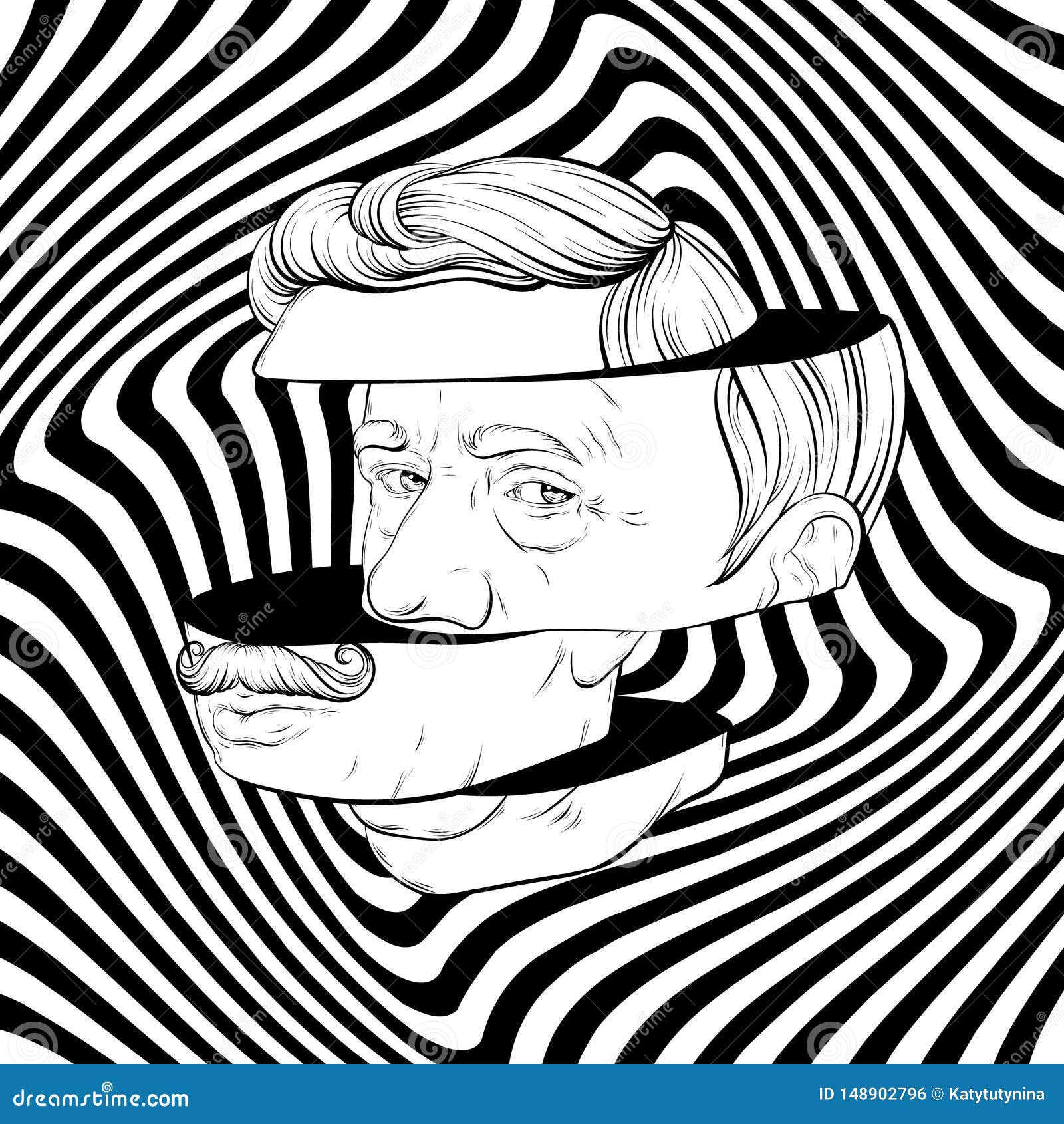 Vector Hand Drawn Illustration of Old Man with Moustache Isolated Stock ... Vector Hand Drawn Illustration of Old Man with Moustache Isolated Stock ...
