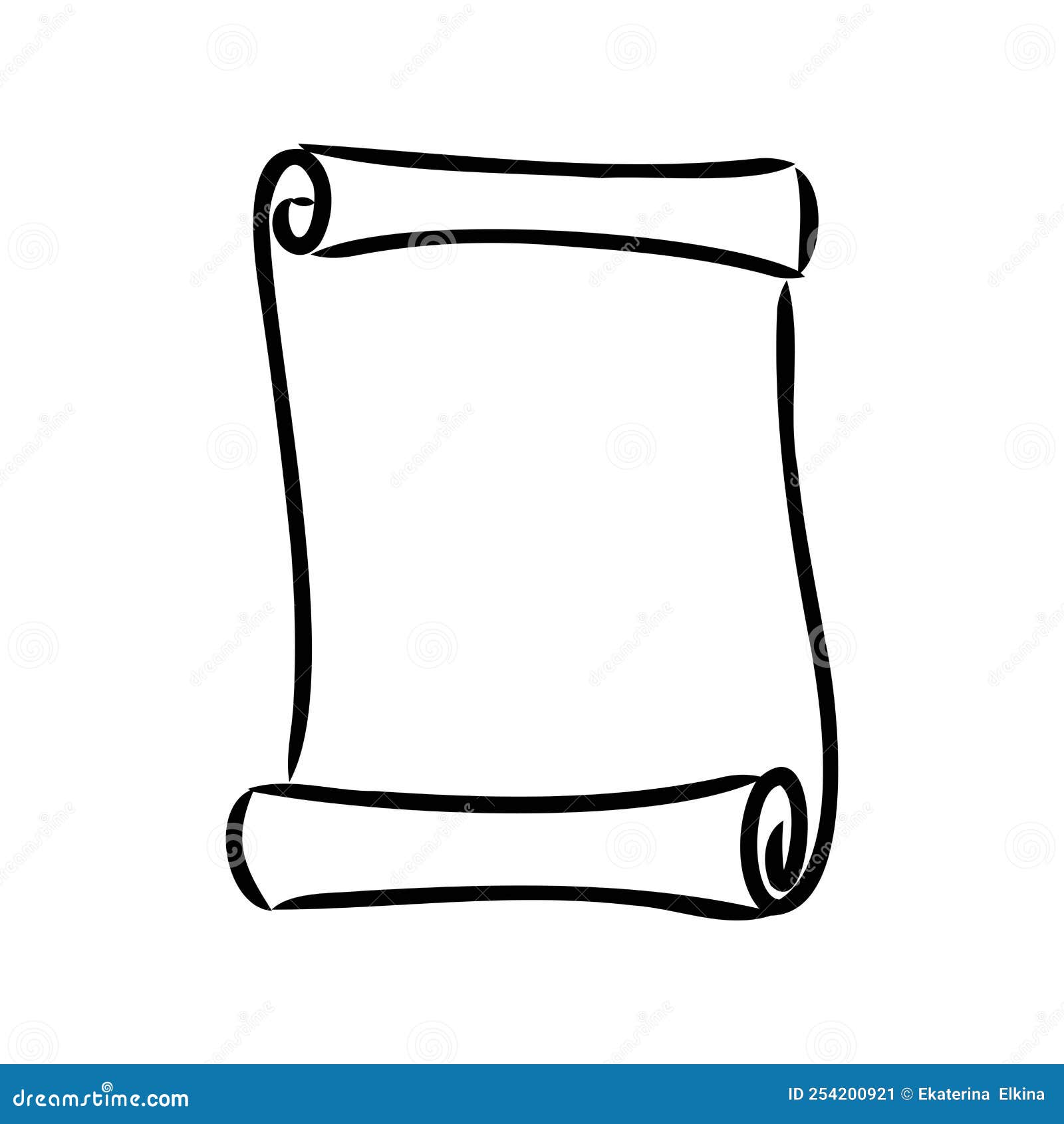 Vector Hand Drawn Illustration of Old Scrolls in Vintage Engraved Style ...