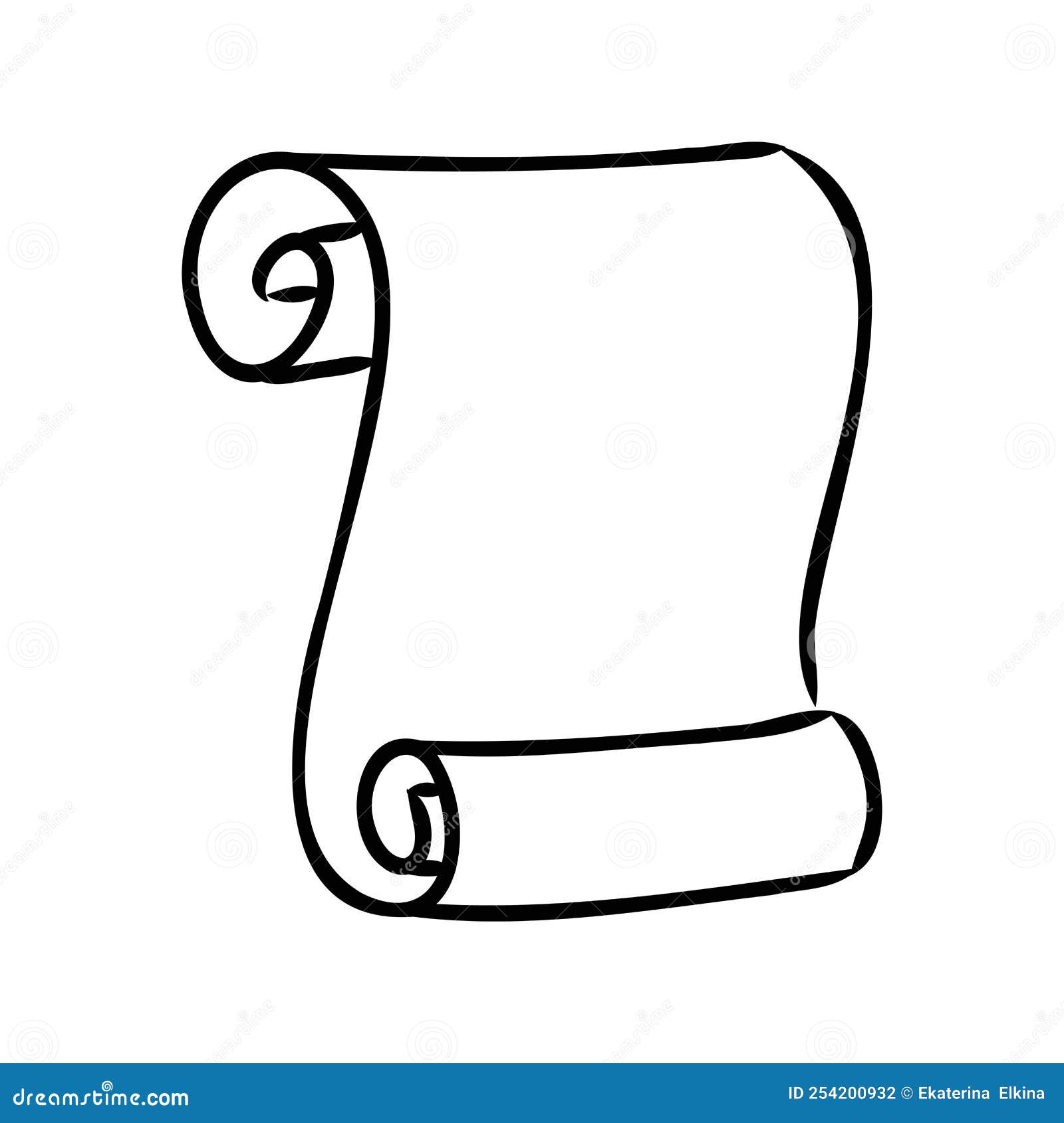 Vector Hand Drawn Illustration of Old Scrolls in Vintage Engraved Style ...