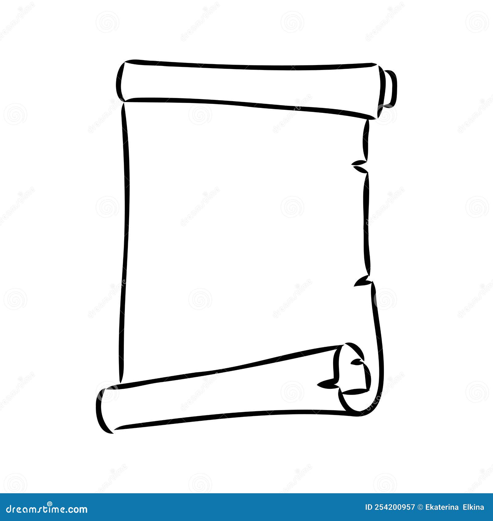 Vector Hand Drawn Illustration of Old Scrolls in Vintage Engraved Style ...