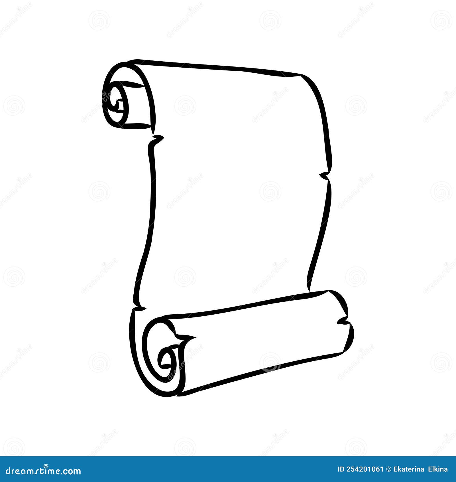 Vector Hand Drawn Illustration of Old Scrolls in Vintage Engraved Style ...