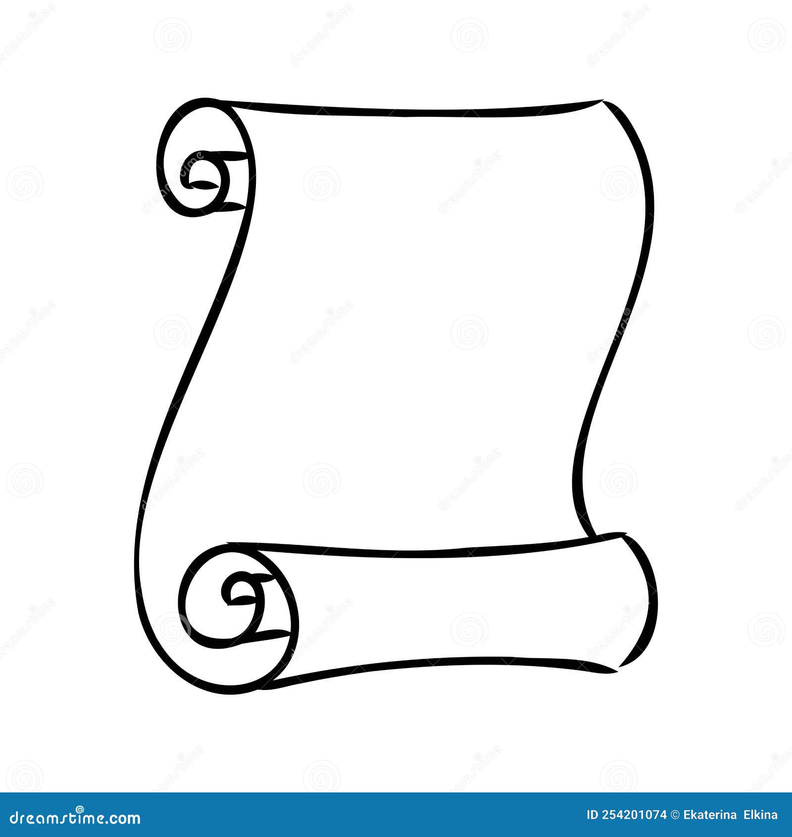 Vector Hand Drawn Illustration of Old Scrolls in Vintage Engraved Style ...