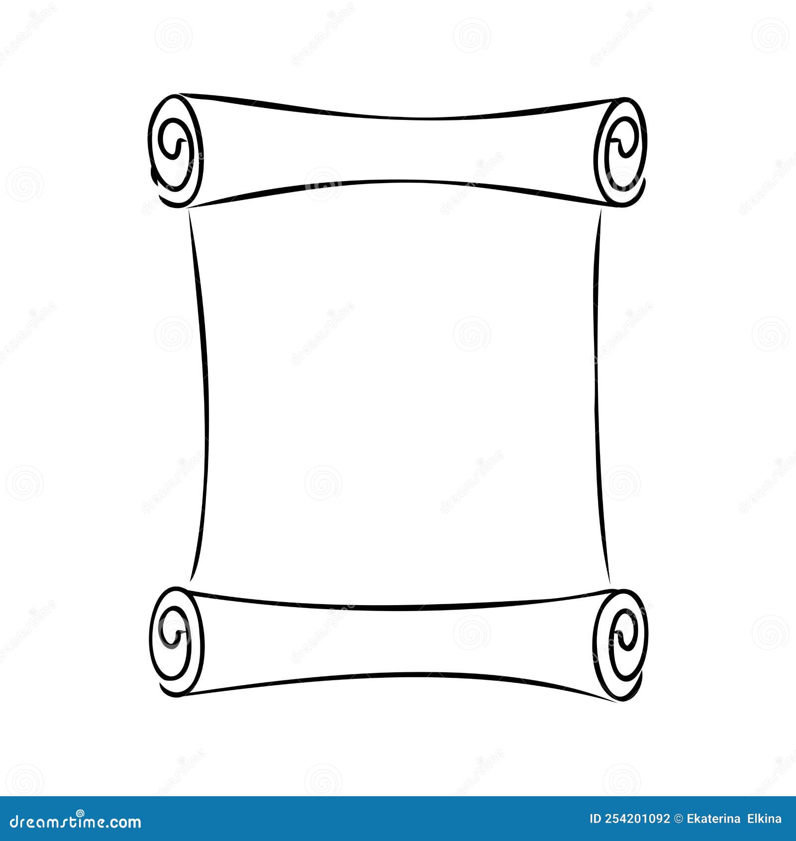 Vector Hand Drawn Illustration of Old Scrolls in Vintage Engraved Style ...