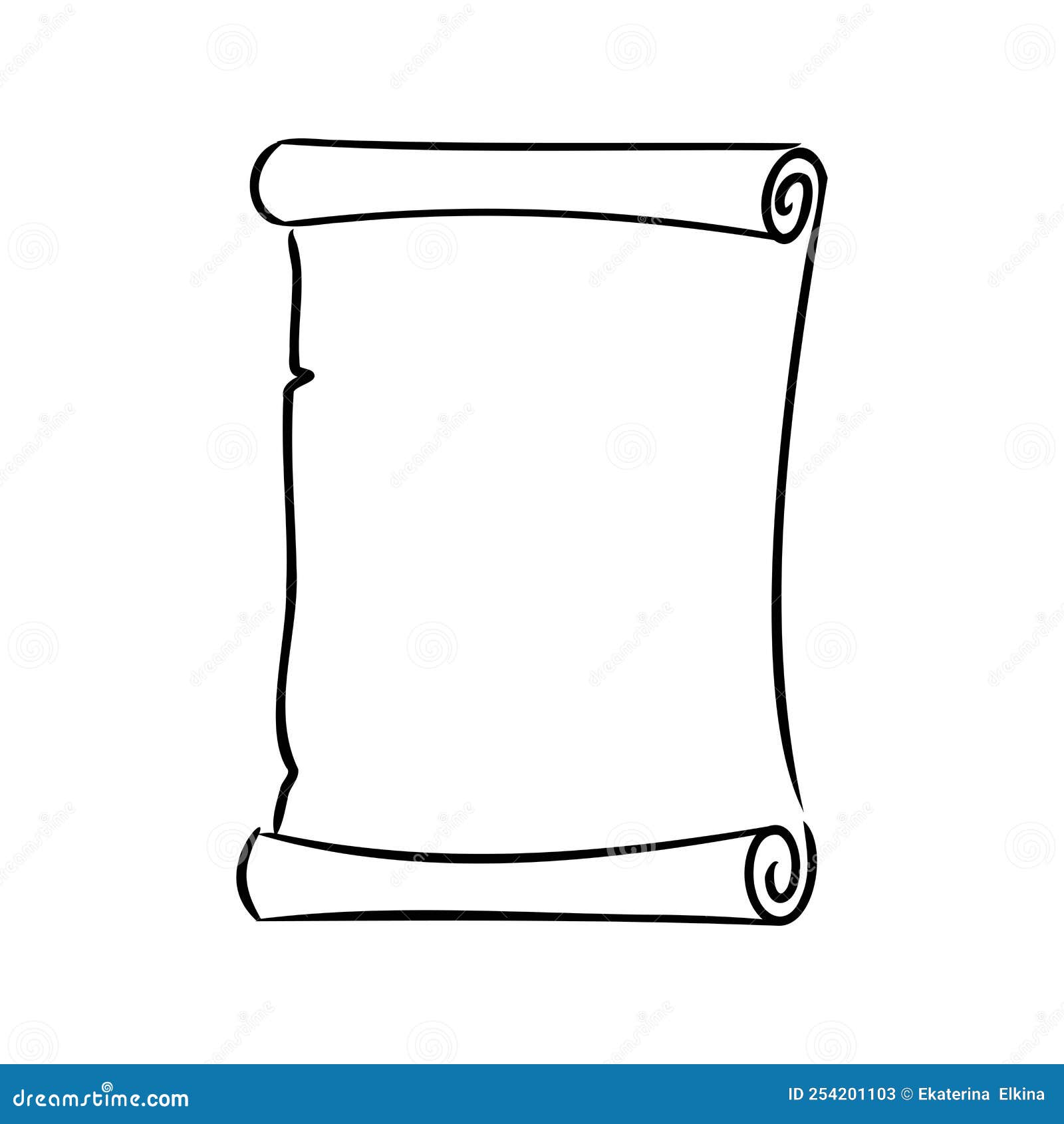 Vector Hand Drawn Illustration of Old Scrolls in Vintage Engraved Style ...