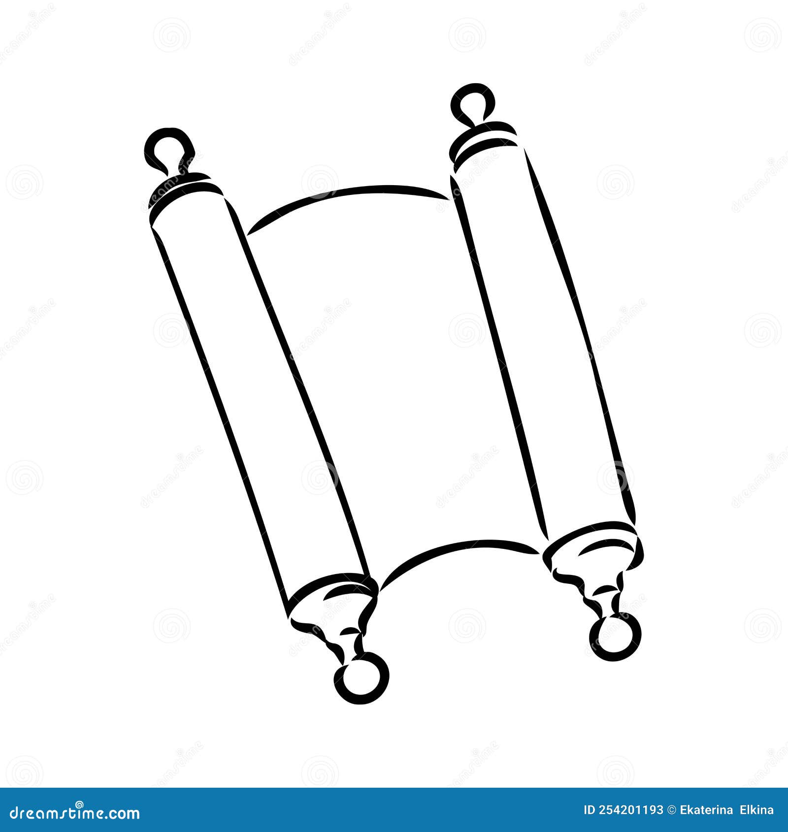 Vector Hand Drawn Illustration of Old Scrolls in Vintage Engraved Style ...