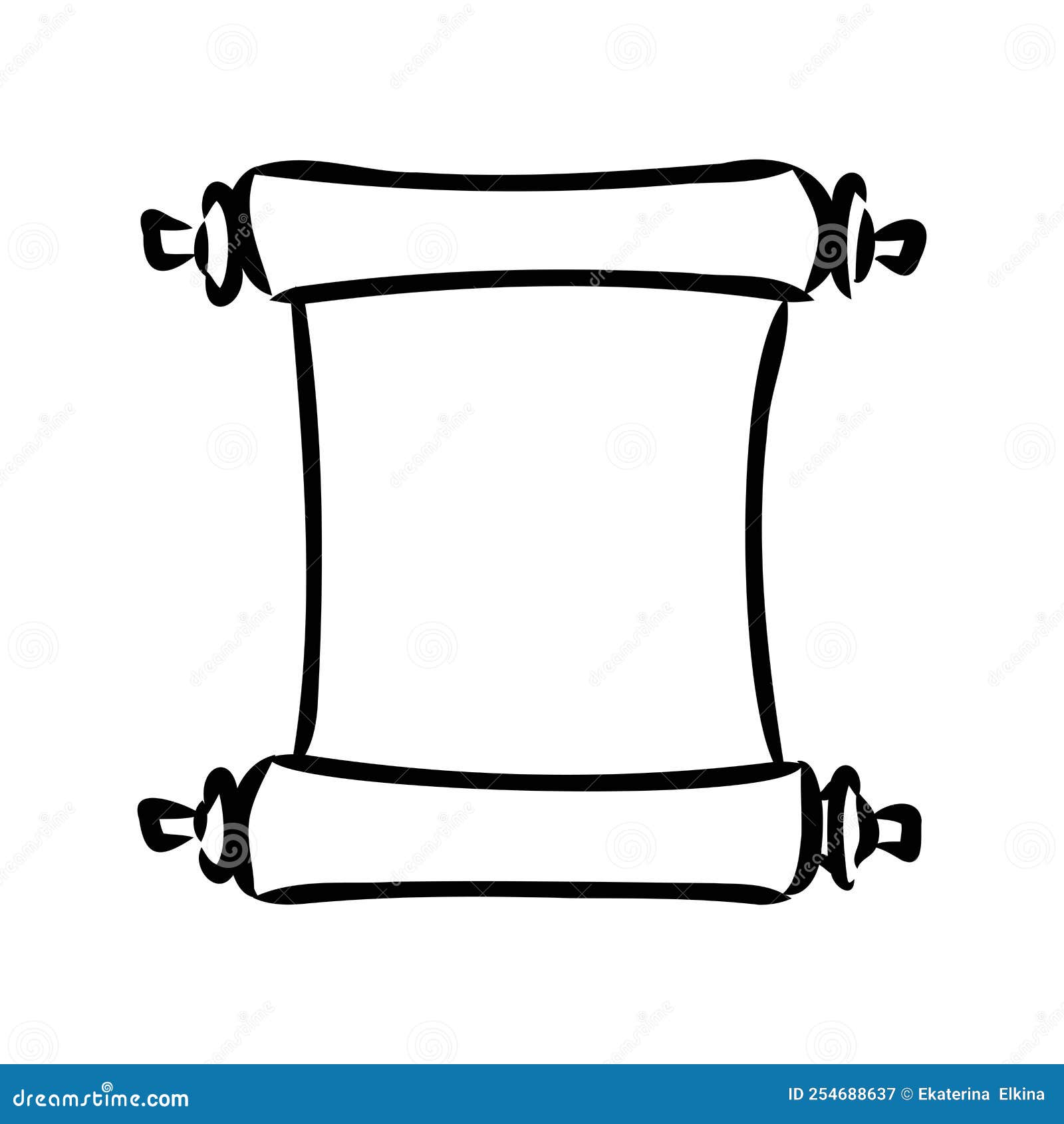 Vector Hand Drawn Illustration of Old Scrolls in Vintage Engraved Style ...