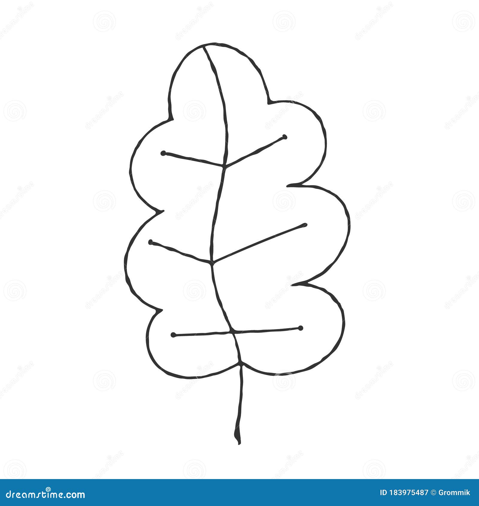 Vector Hand-drawn Illustration of a Plant Leaf. Doodle Style. an Empty ...