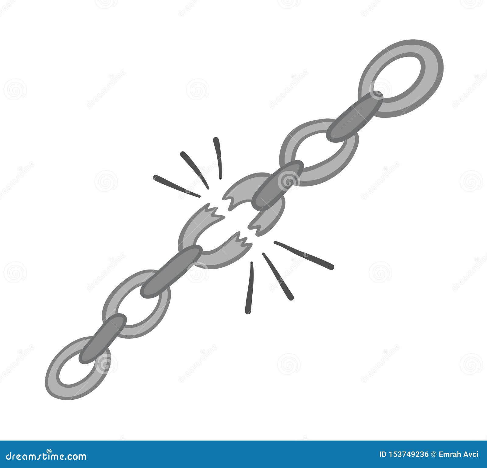 Vector Hand-drawn Illustration of Prisoner Breaking Chains Stock Vector ...