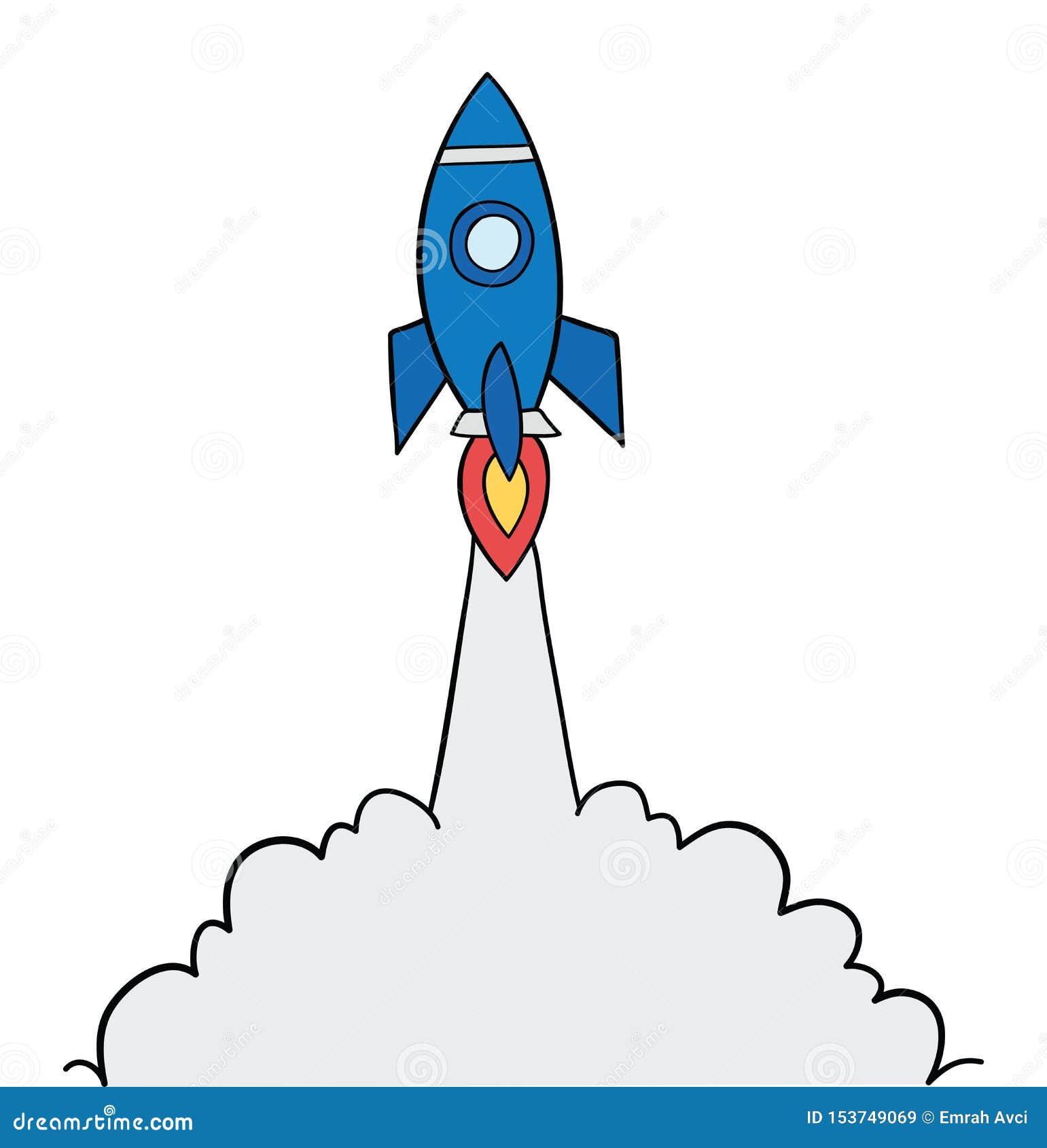 Vector Hand-drawn Illustration of Rocket is Flying Stock Vector ...