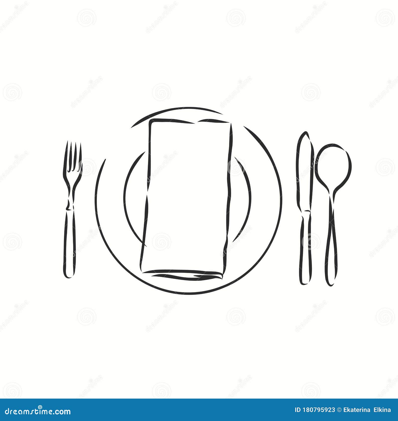 Vector Hand Drawn Illustration with Table Setting Set. Sketch. Vintage ... Vector Hand Drawn Illustration with Table Setting Set. Sketch. Vintage ...