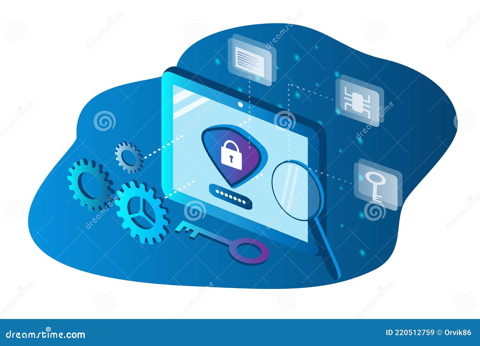 Vector Hand Drawn Illustration on the Theme of Antivirus for Computers ...