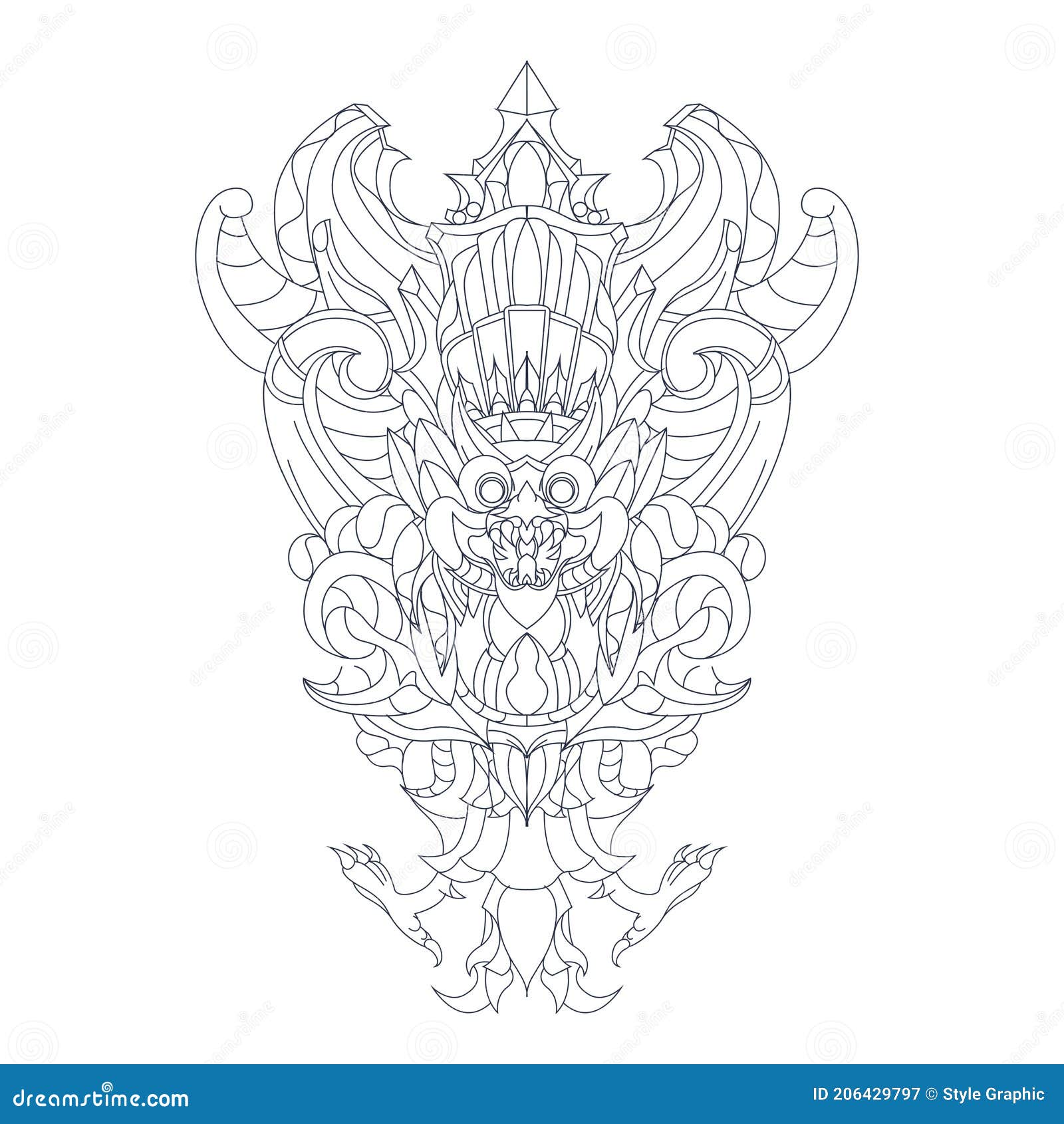 Garuda Emblem Logo Vector.Simple Thailand National Emblem.Silhouette ...