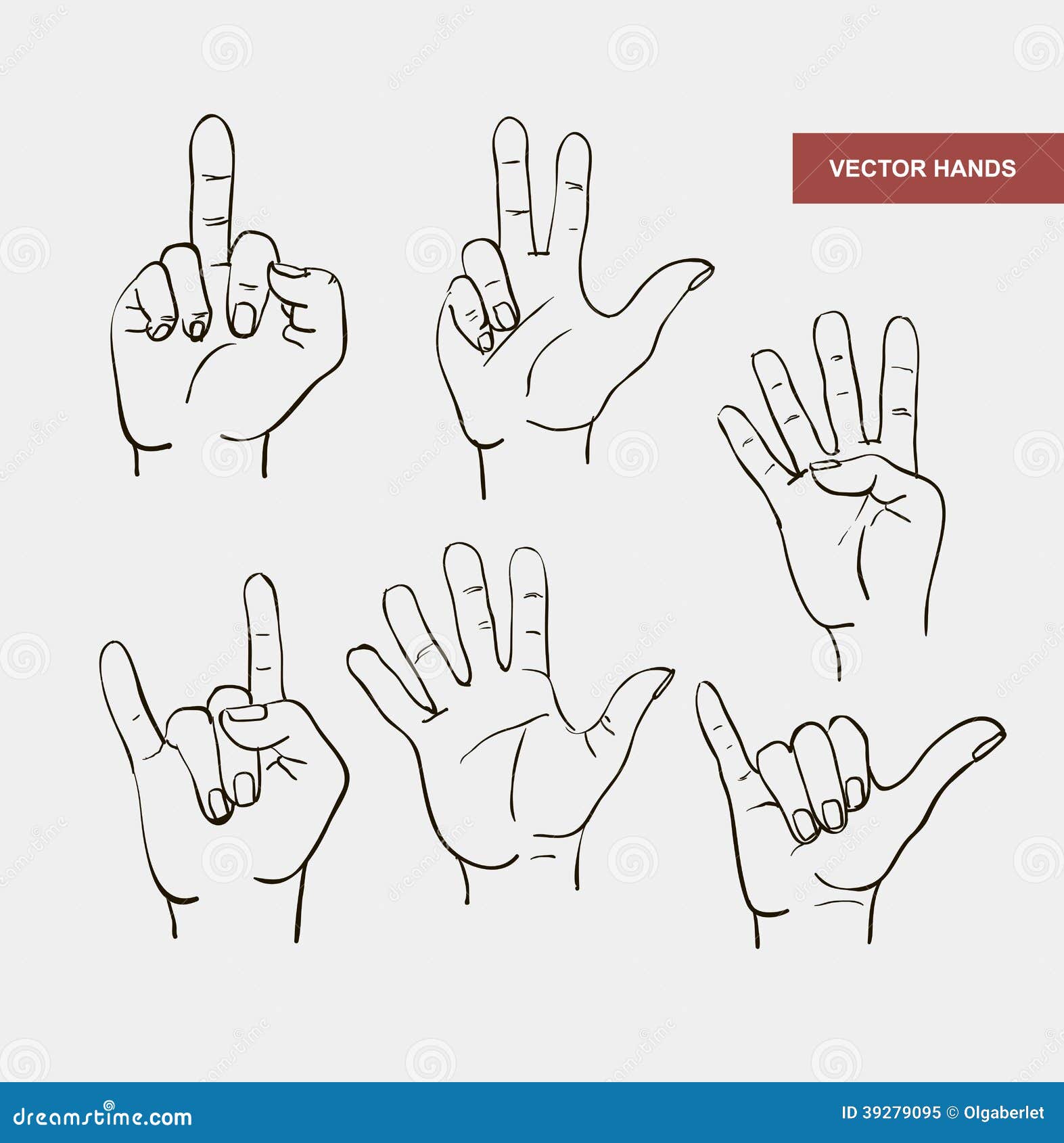 Vector Hand Drawn Image Hands Stock Illustration - Illustration of ...