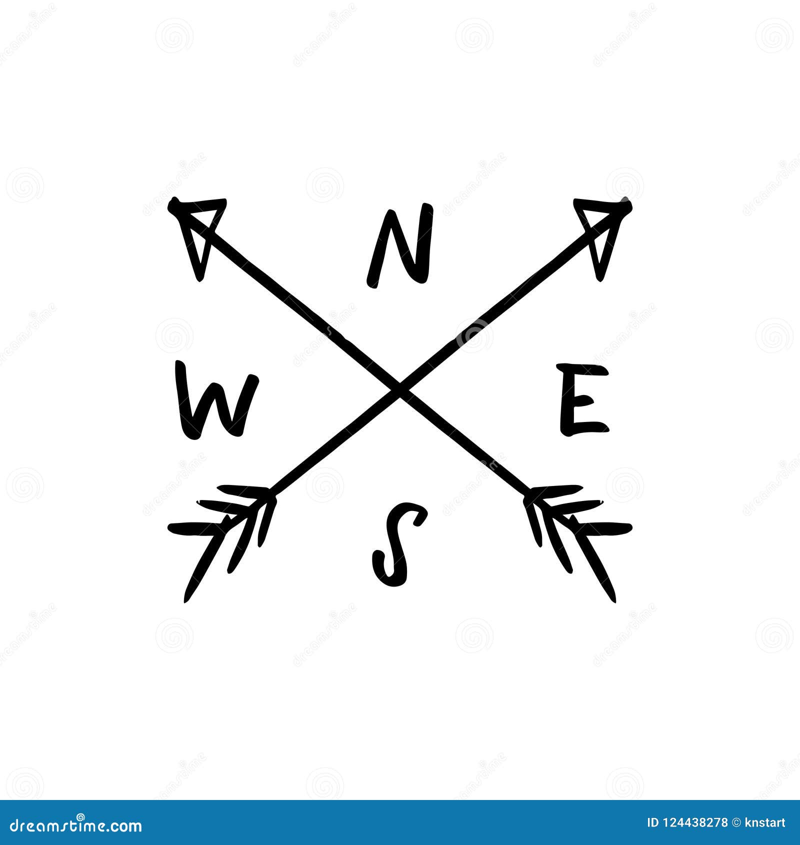 Vector Hand Drawn Ink Boho Arrows Print Stock Illustration ...