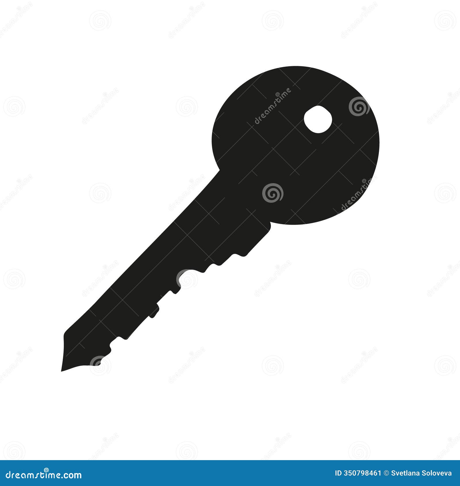 Vector Hand Drawn Key Silhouette Stock Illustration - Illustration of ...