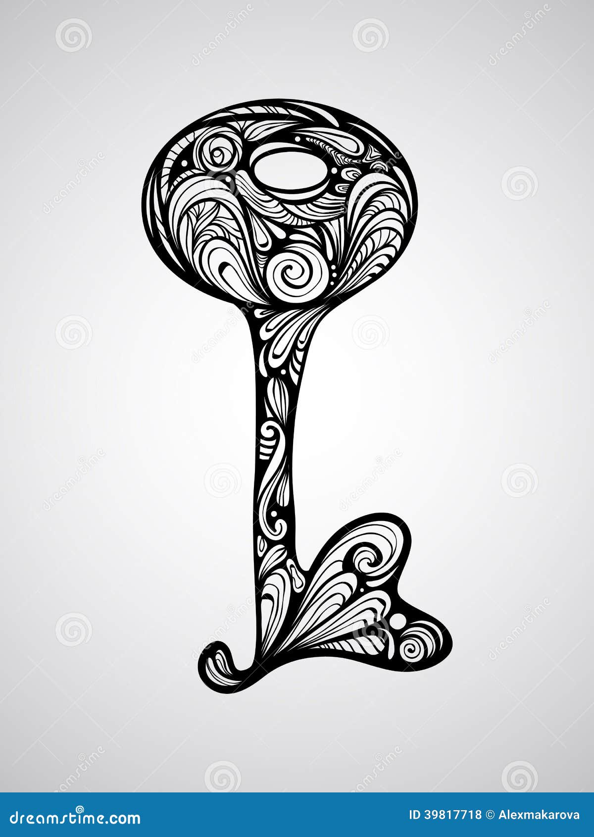 Vector Hand Drawn Key stock vector. Illustration of collection - 39817718