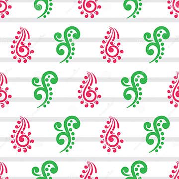 Vector Hand Drawn Koru Elements Seamless Pattern Background on a White ...