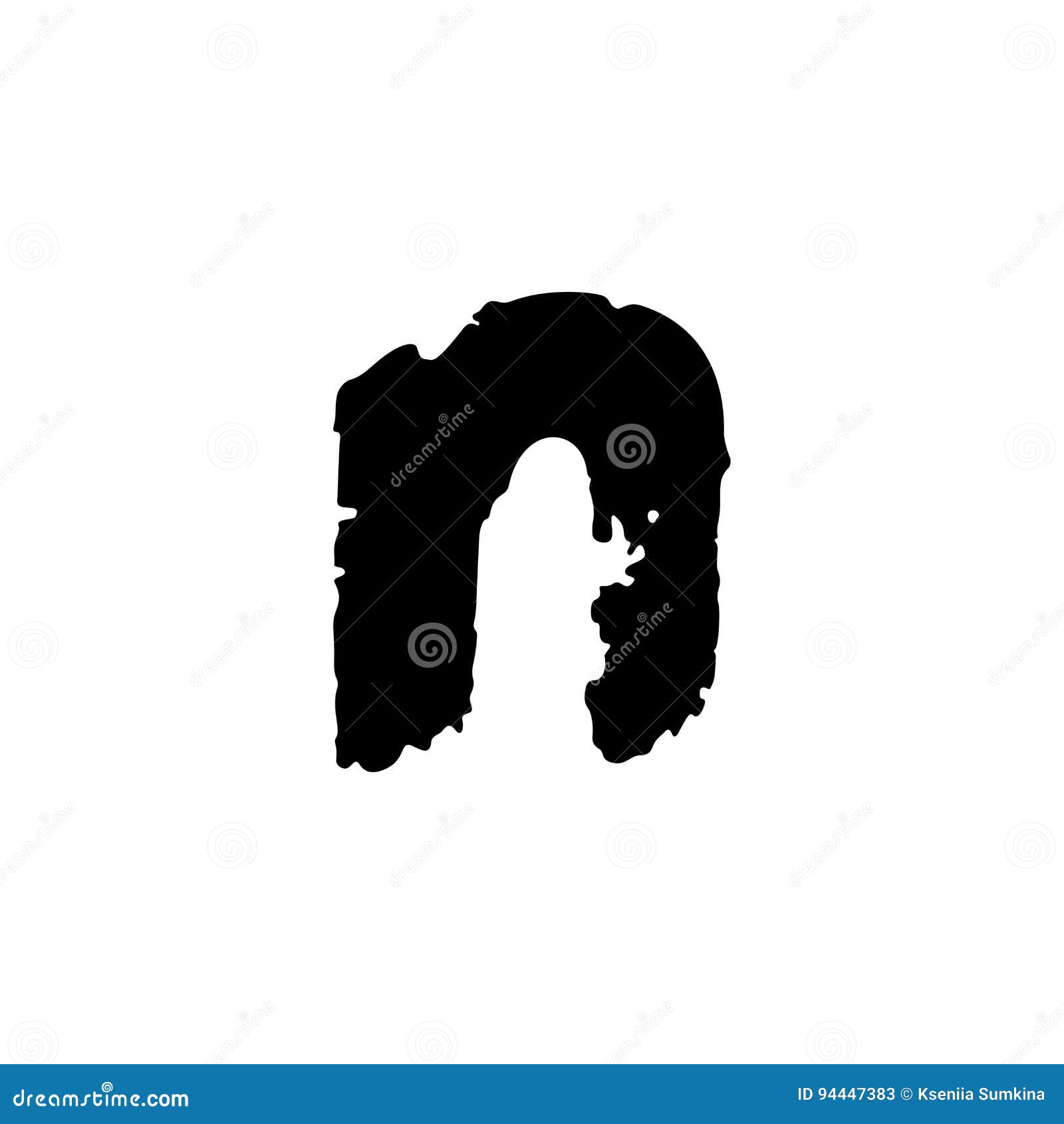 Vector Hand Drawn Letter N with Smooth Acrylic Brush Style Edges Stock ...
