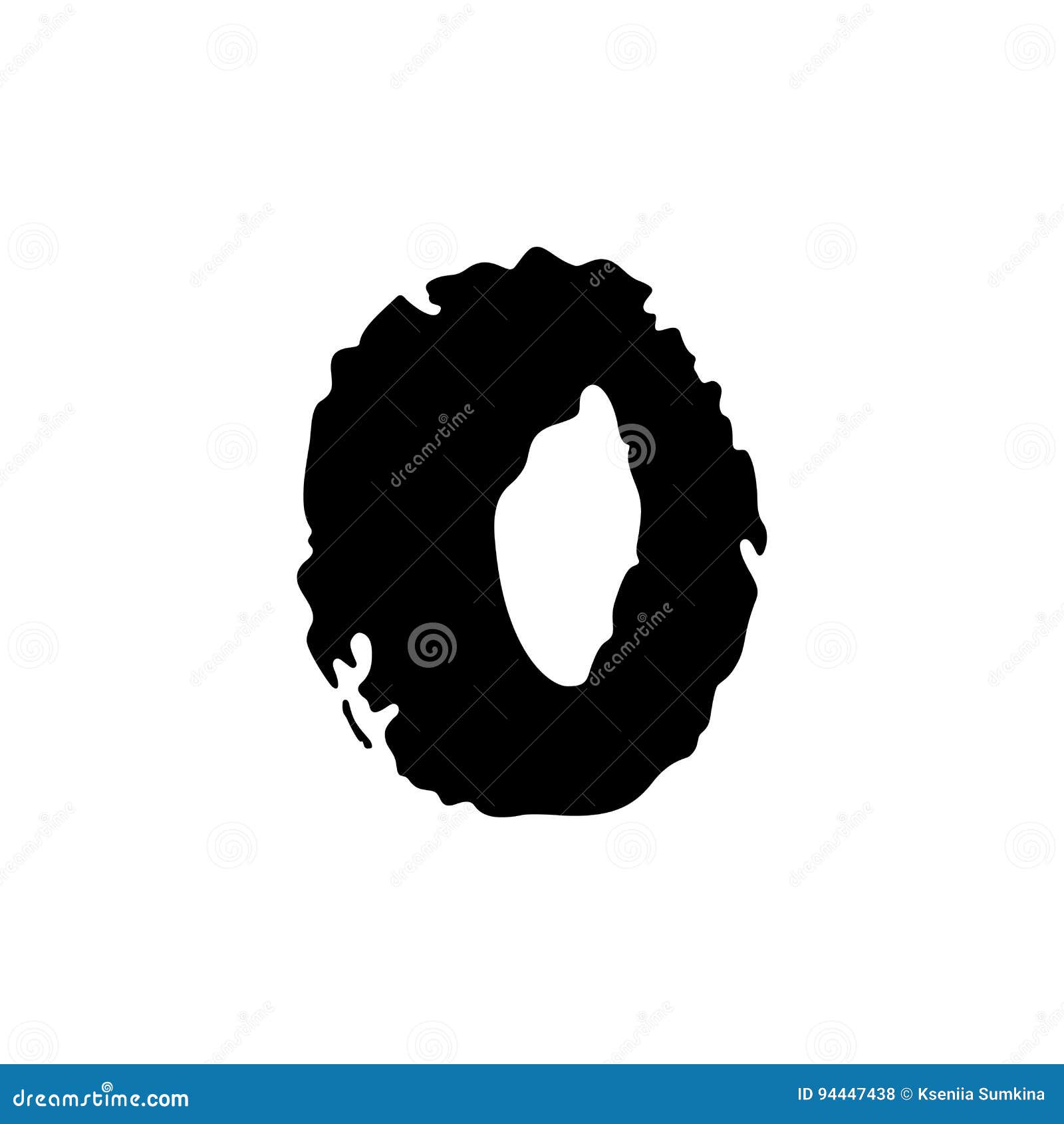Vector Hand Drawn Letter O with Smooth Acrylic Brush Style Edges Stock ...
