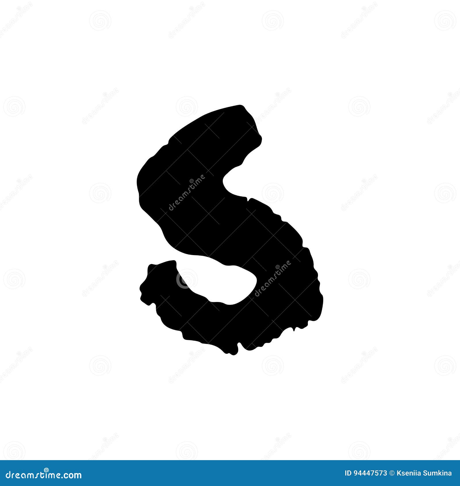 Vector Hand Drawn Letter S with Smooth Acrylic Brush Style Edges Stock ...