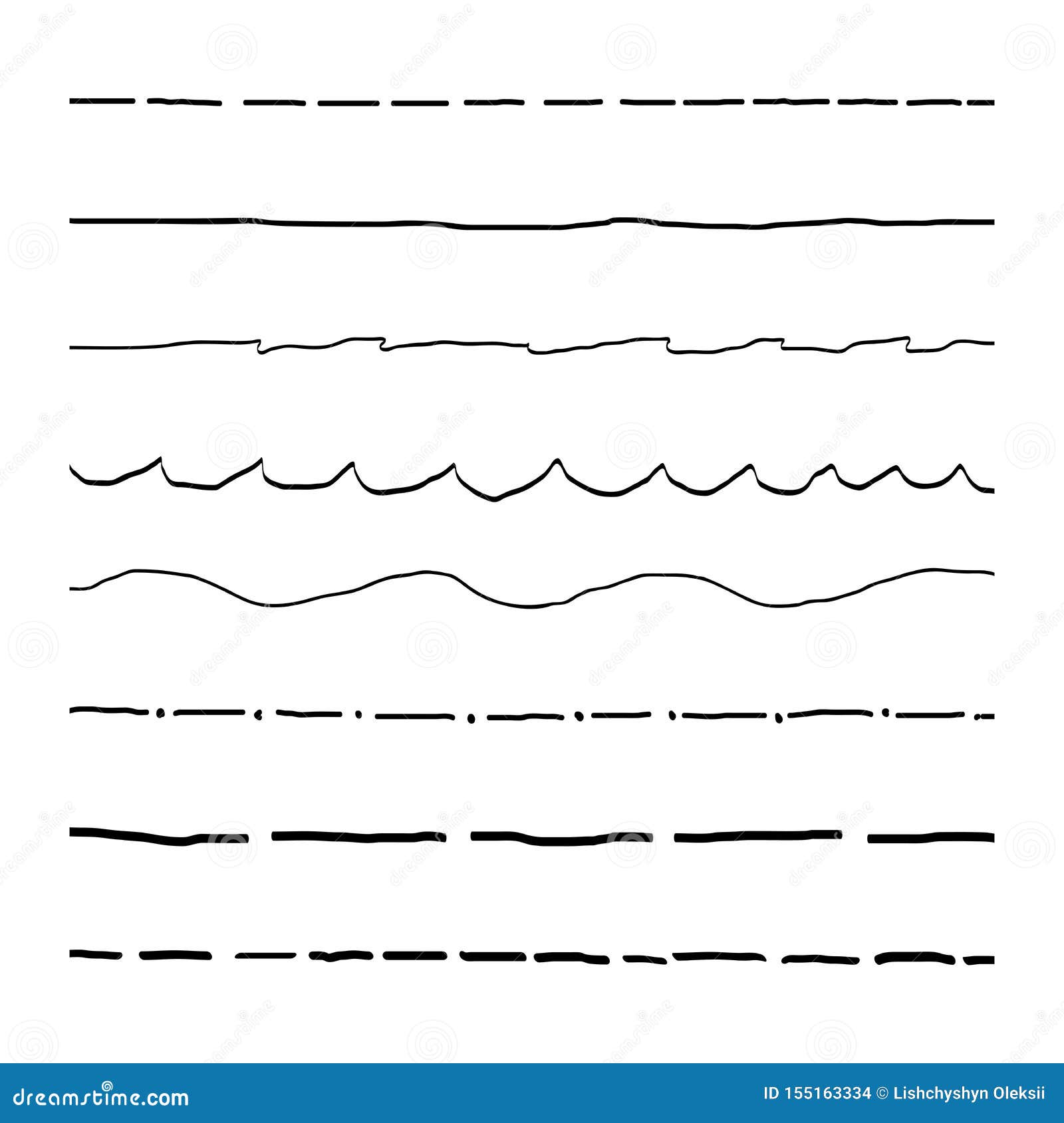 Vector Hand Drawn Line Set. Artistic Isolated Vector Ink Strokes Stock ...