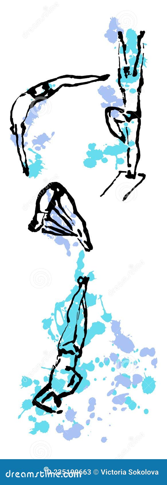 Acrobatic Diving Vector Illustration | CartoonDealer.com #13623122