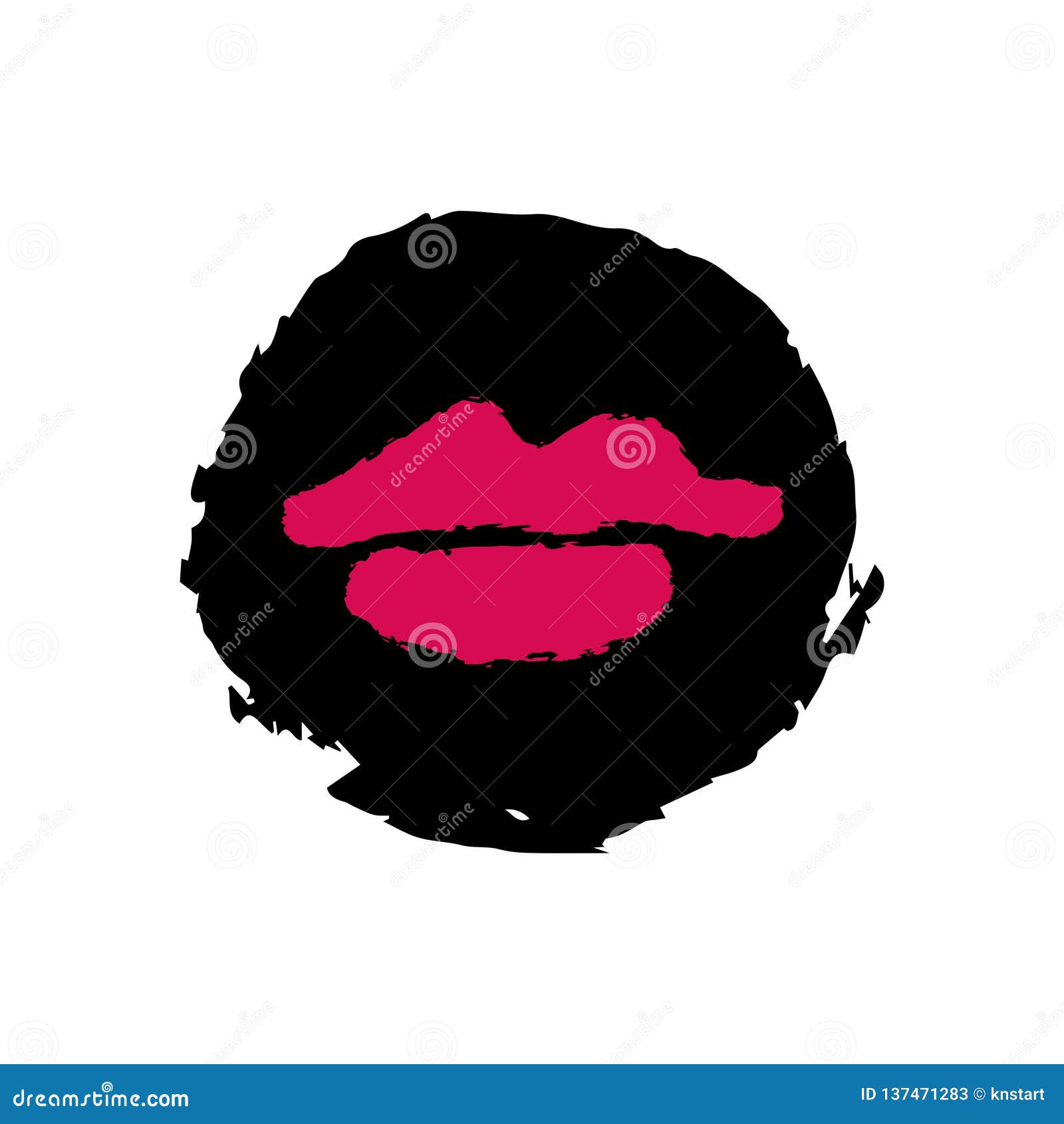 Vector Hand Drawn Lips Symbol, Logo Element Template Stock Illustration ...