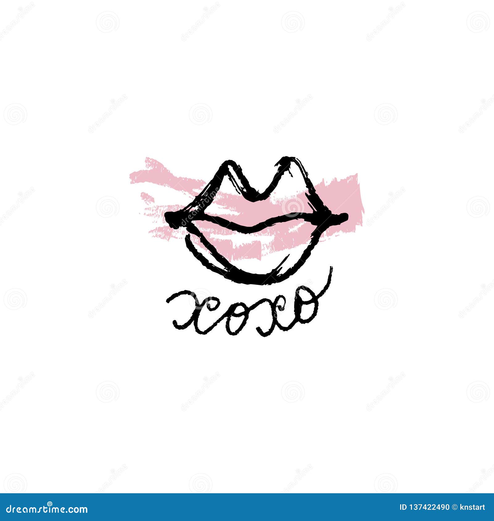 Vector Hand Drawn Lips Symbol, Logo Element Template Stock Vector ...