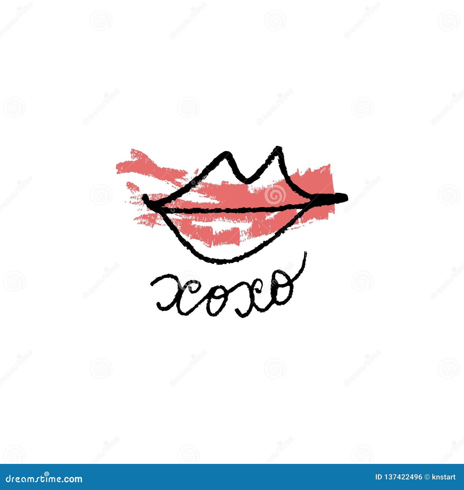 Vector Hand Drawn Lips Symbol, Logo Element Template Stock Vector ...