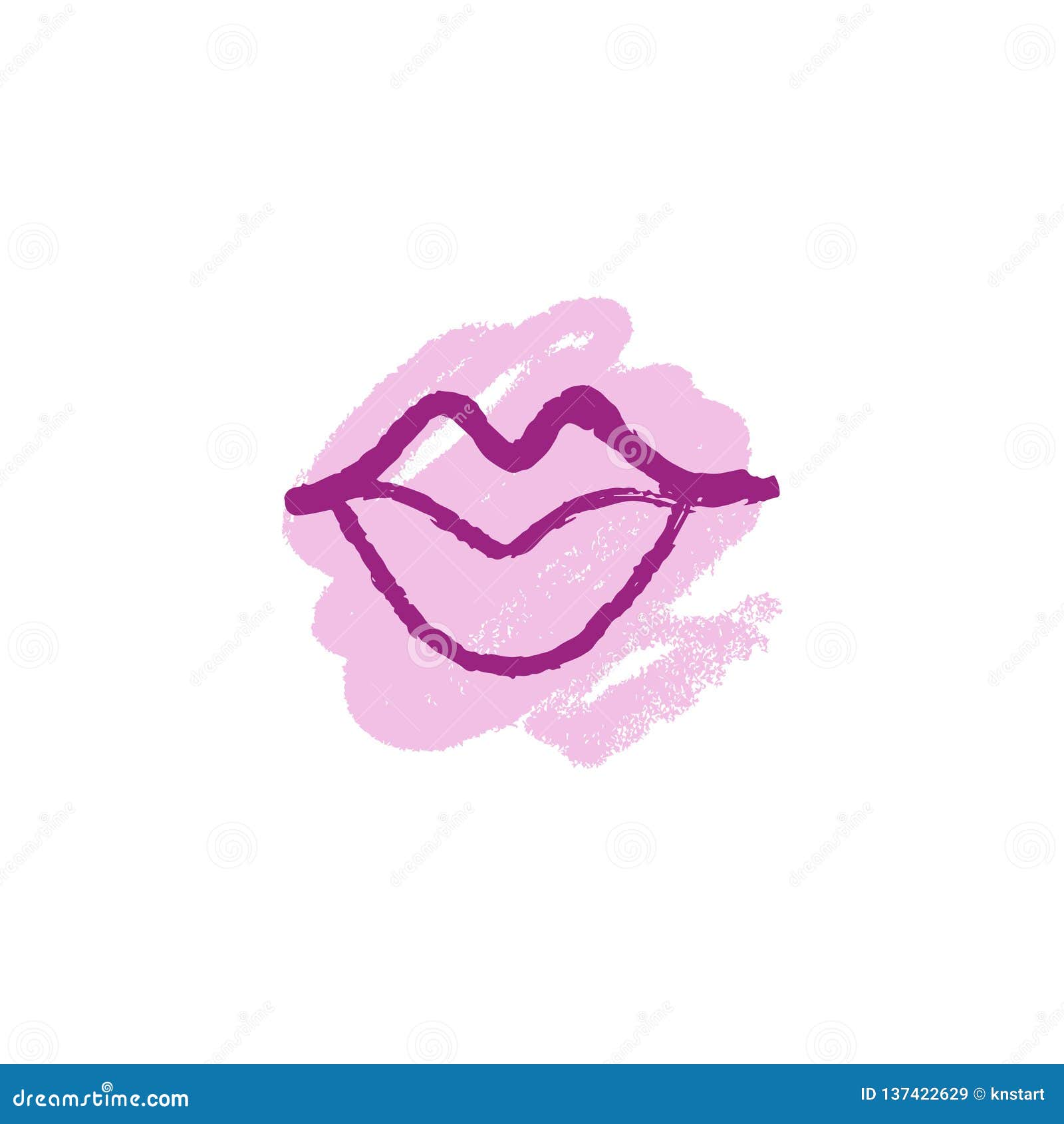 Vector Hand Drawn Lips Symbol, Logo Element Template Stock Vector ...