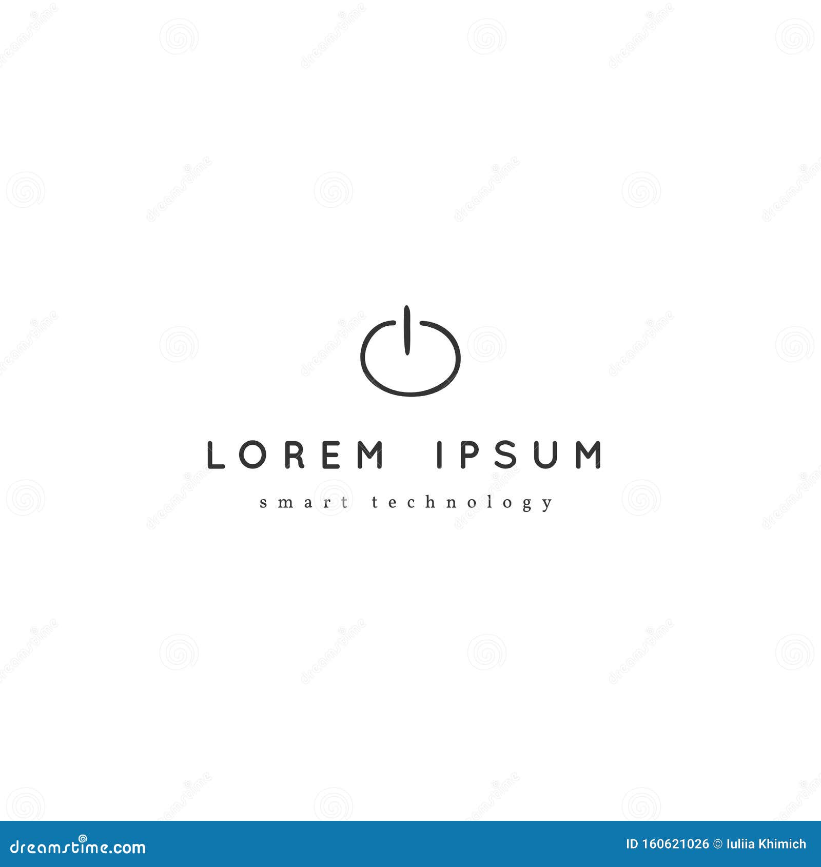Vector Hand Drawn Logo Premade Template. a Power Off Button. Smart ...