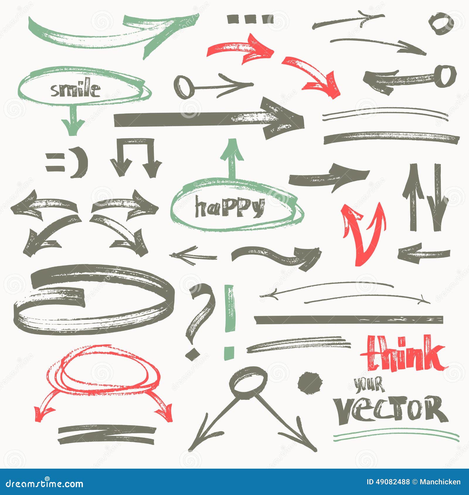 Vector Hand-drawn Marker Arrows Stock Vector - Illustration of marker ...