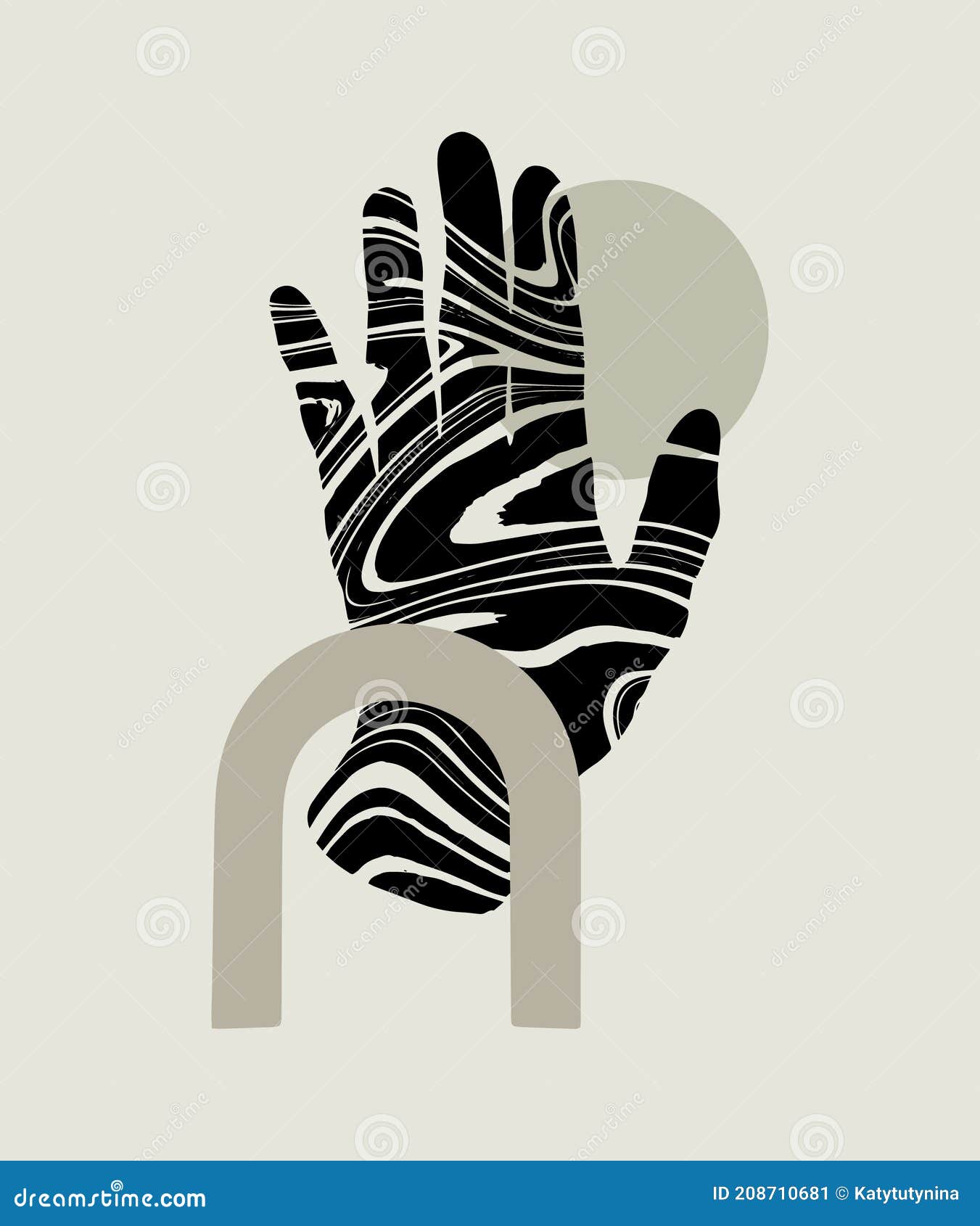 Vector Hand Drawn Minimalistic Illustration Stock Vector - Illustration ...