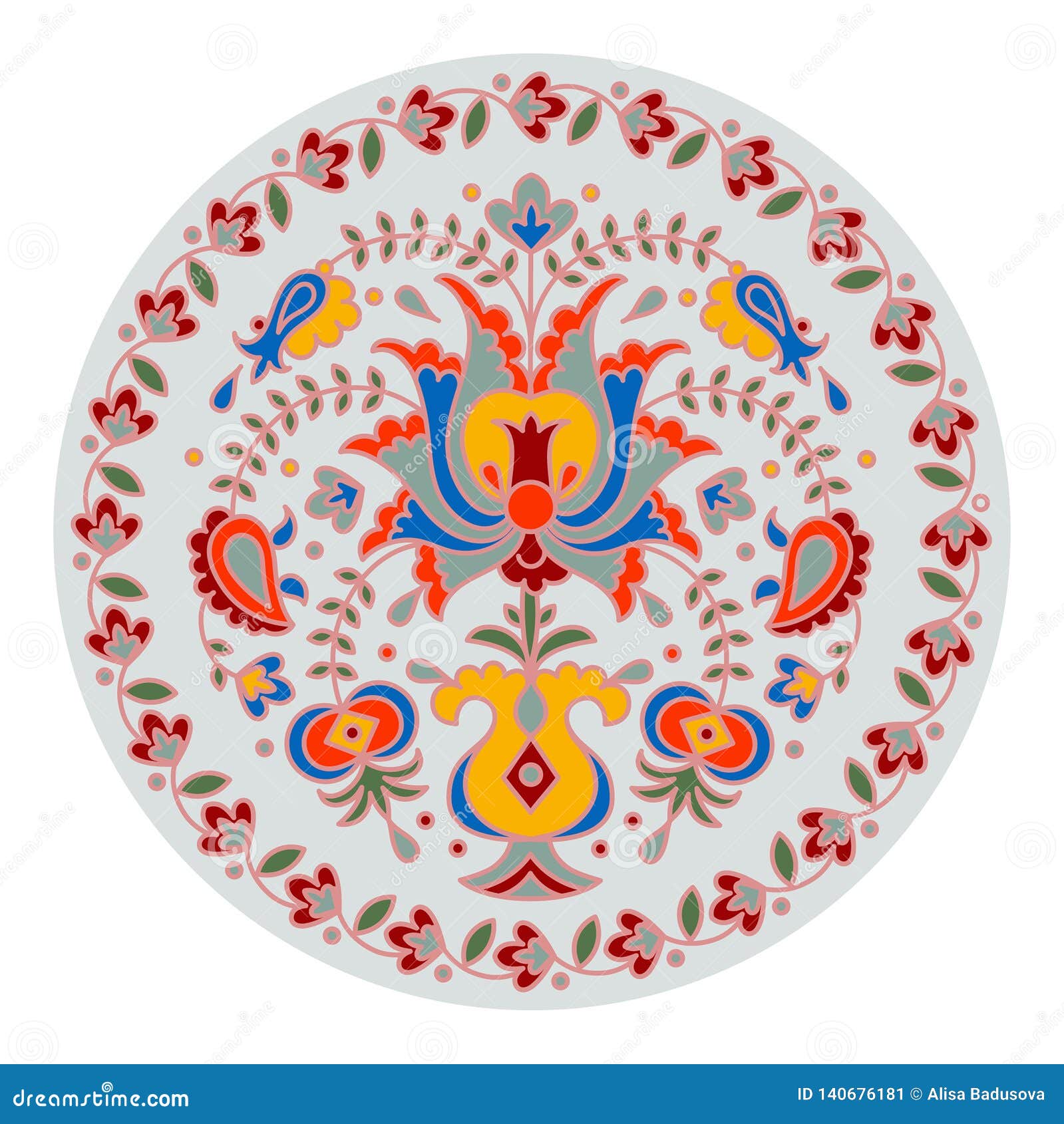 Vector Hand Drawn National Crimean Tatar Pattern Illustration Stock ...