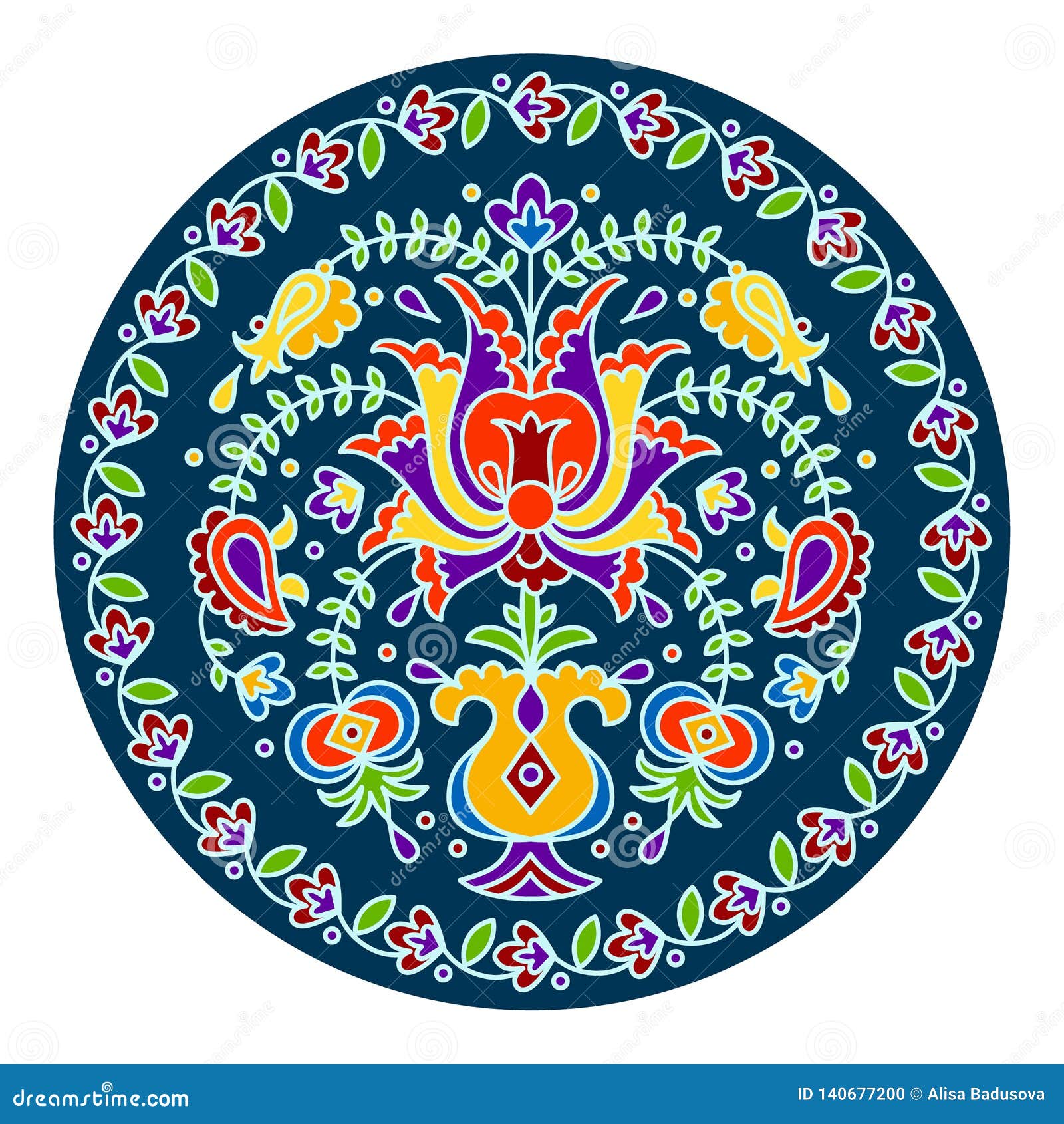 Vector Hand Drawn National Crimean Tatar Pattern Illustration Stock ...