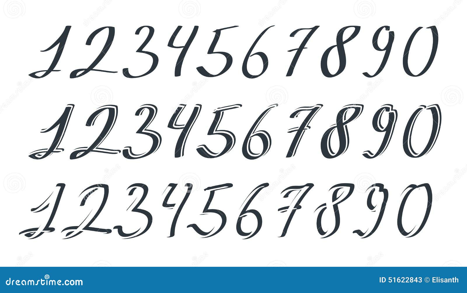 Vector hand drawn numbers stock vector. Illustration of number - 51622843