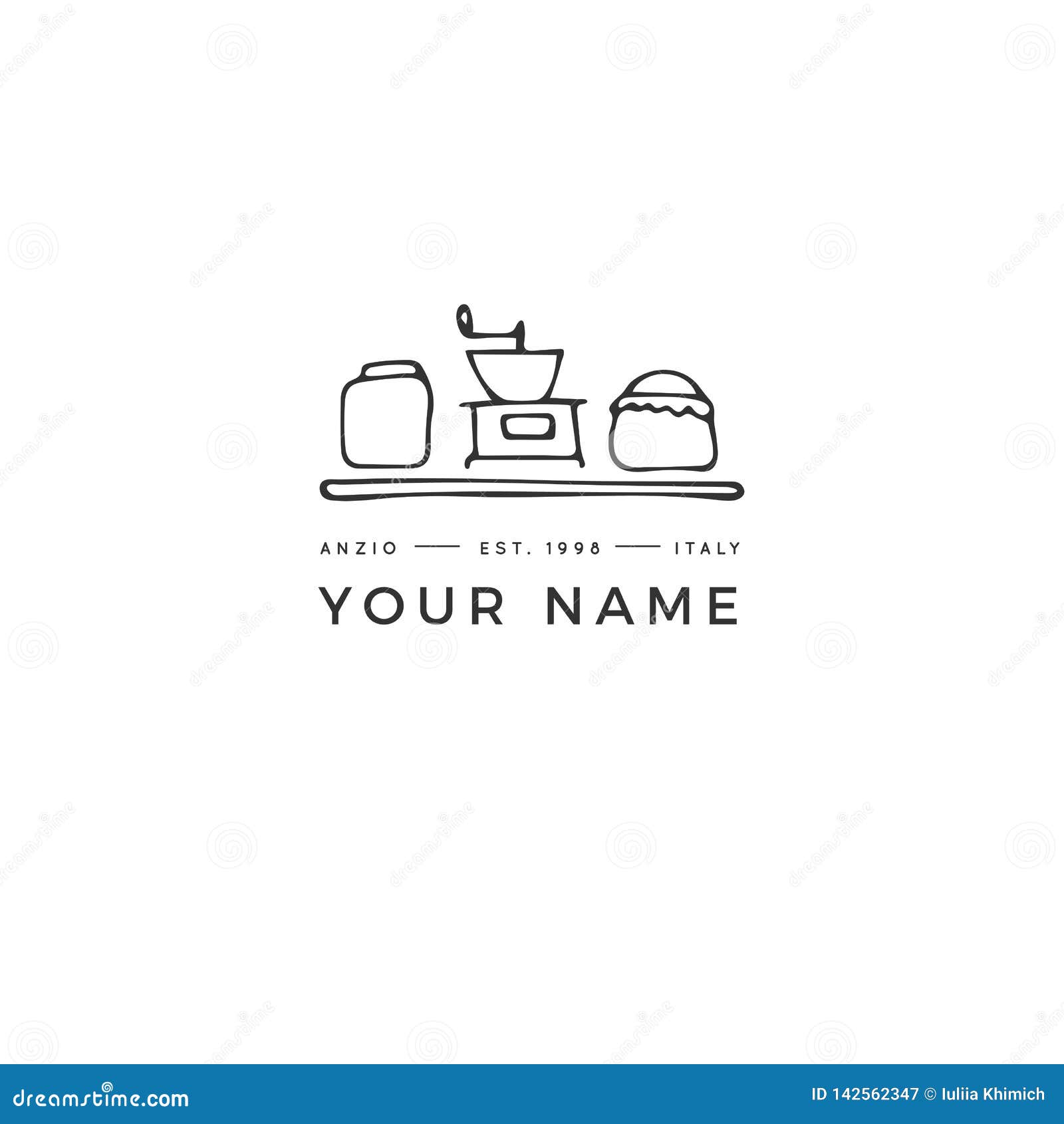 Vector Hand Drawn Object. Kitchen Logo Element, a Shelf with ...