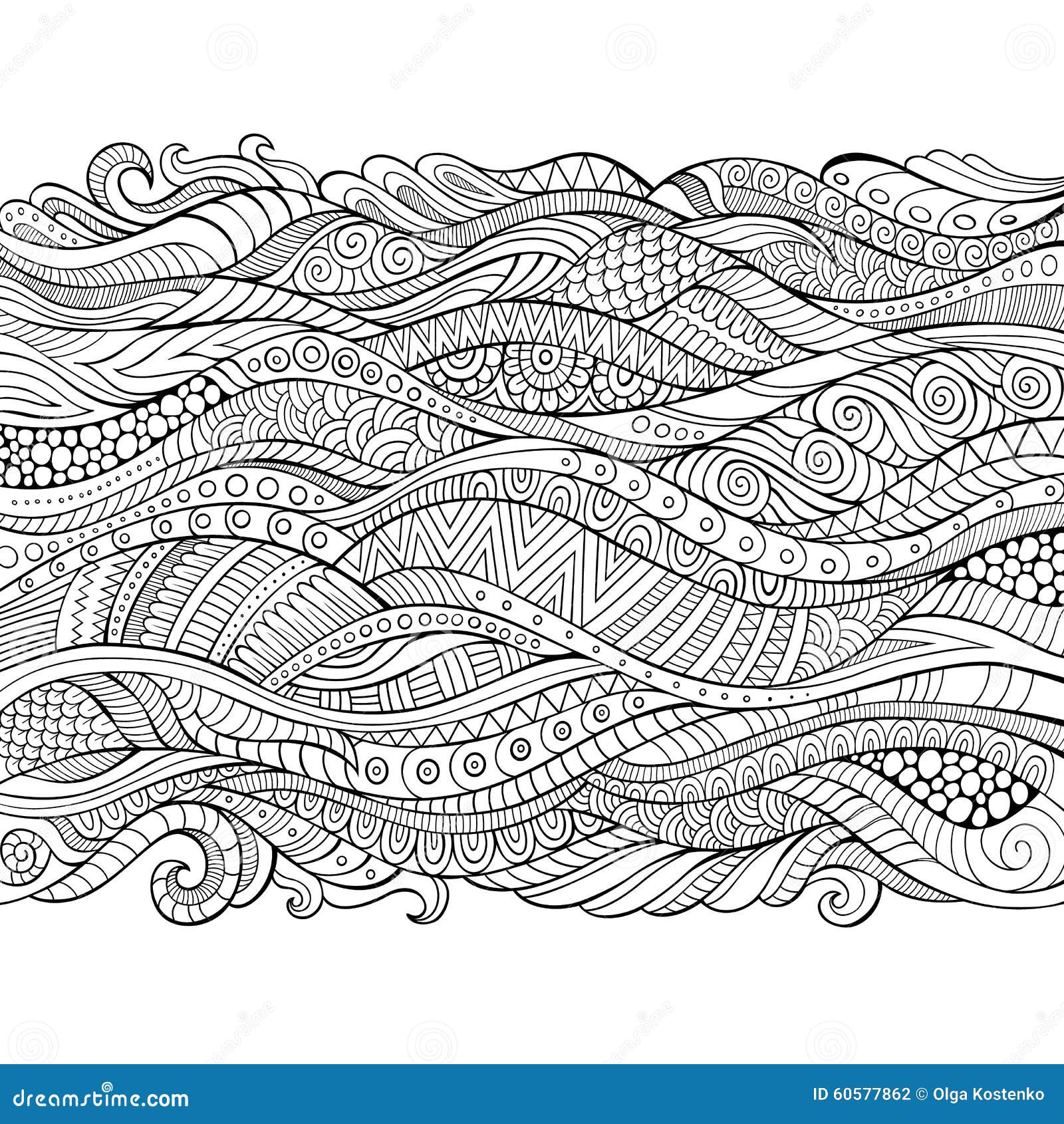 Vector Hand Drawn Outline Abstract Ornamental Stock Vector ...