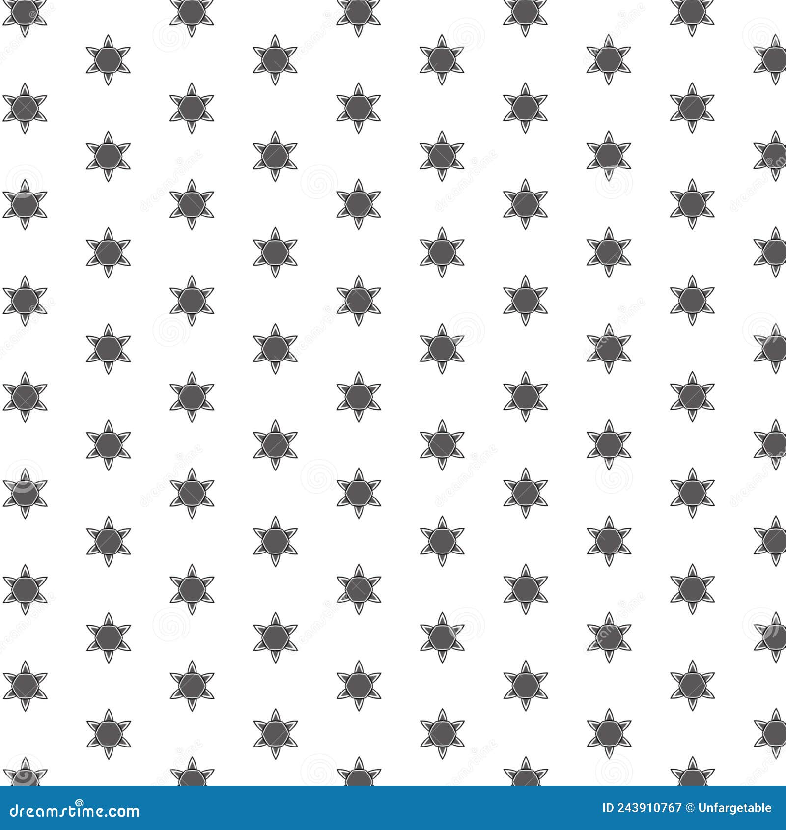 Vector Hand Drawn Pattern with Gray Repeating Stars on White Background ...